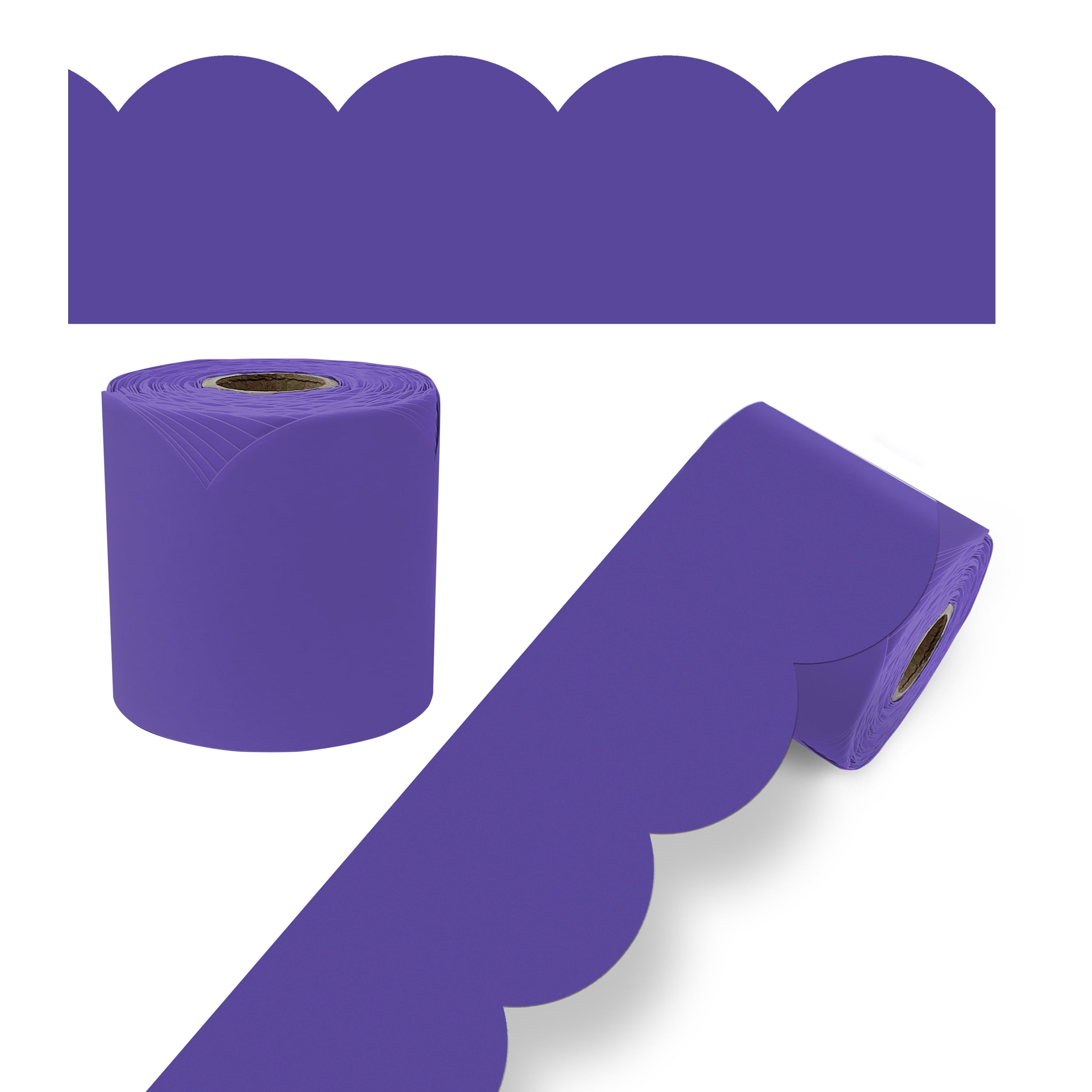 Carson Dellosa 65' Deep Purple Rolled Scalloped Bulletin Board Borders ...