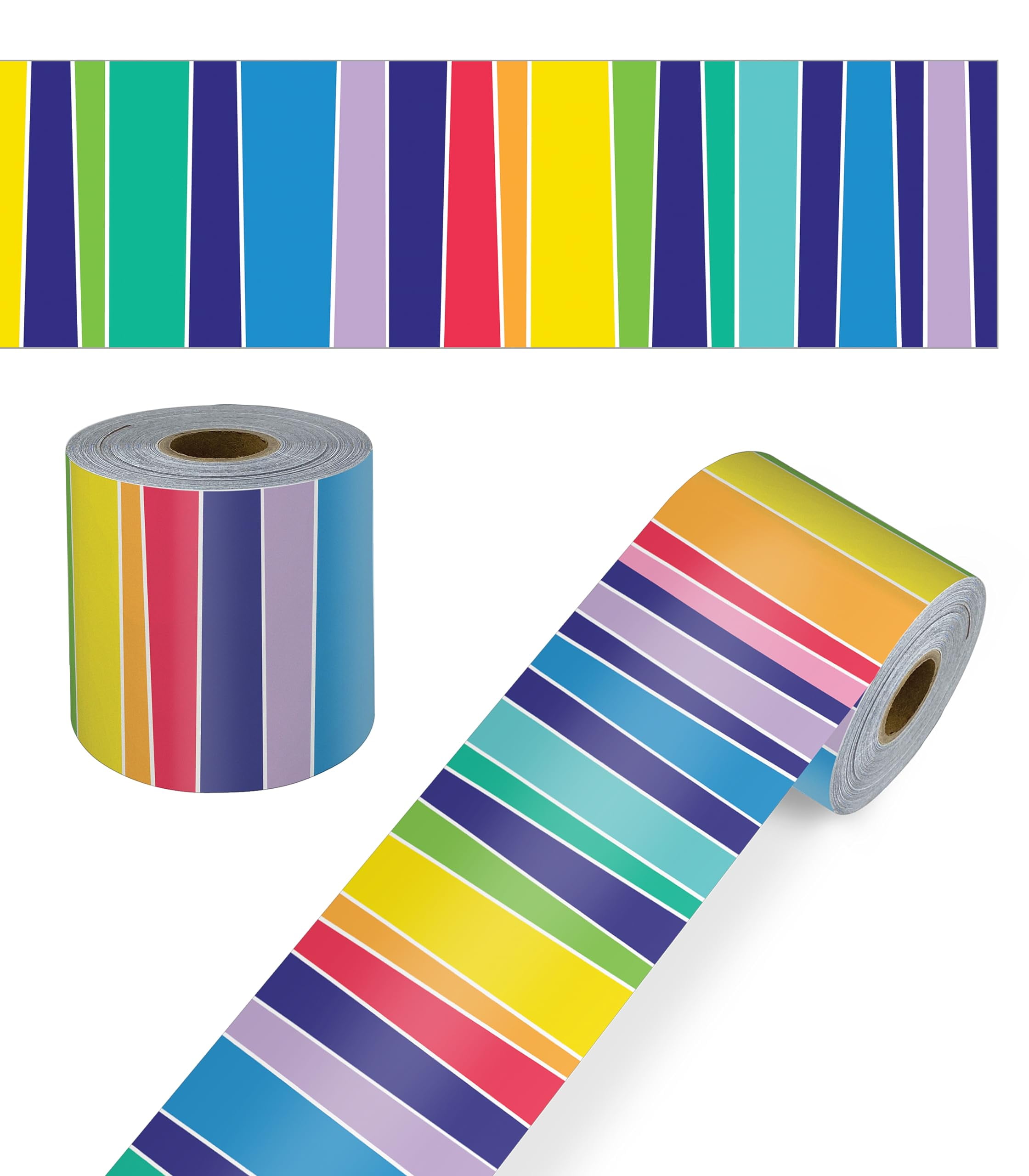 Carson Dellosa 65 Feet Rainbow Bulletin Board Borders, Straight Rolled ...