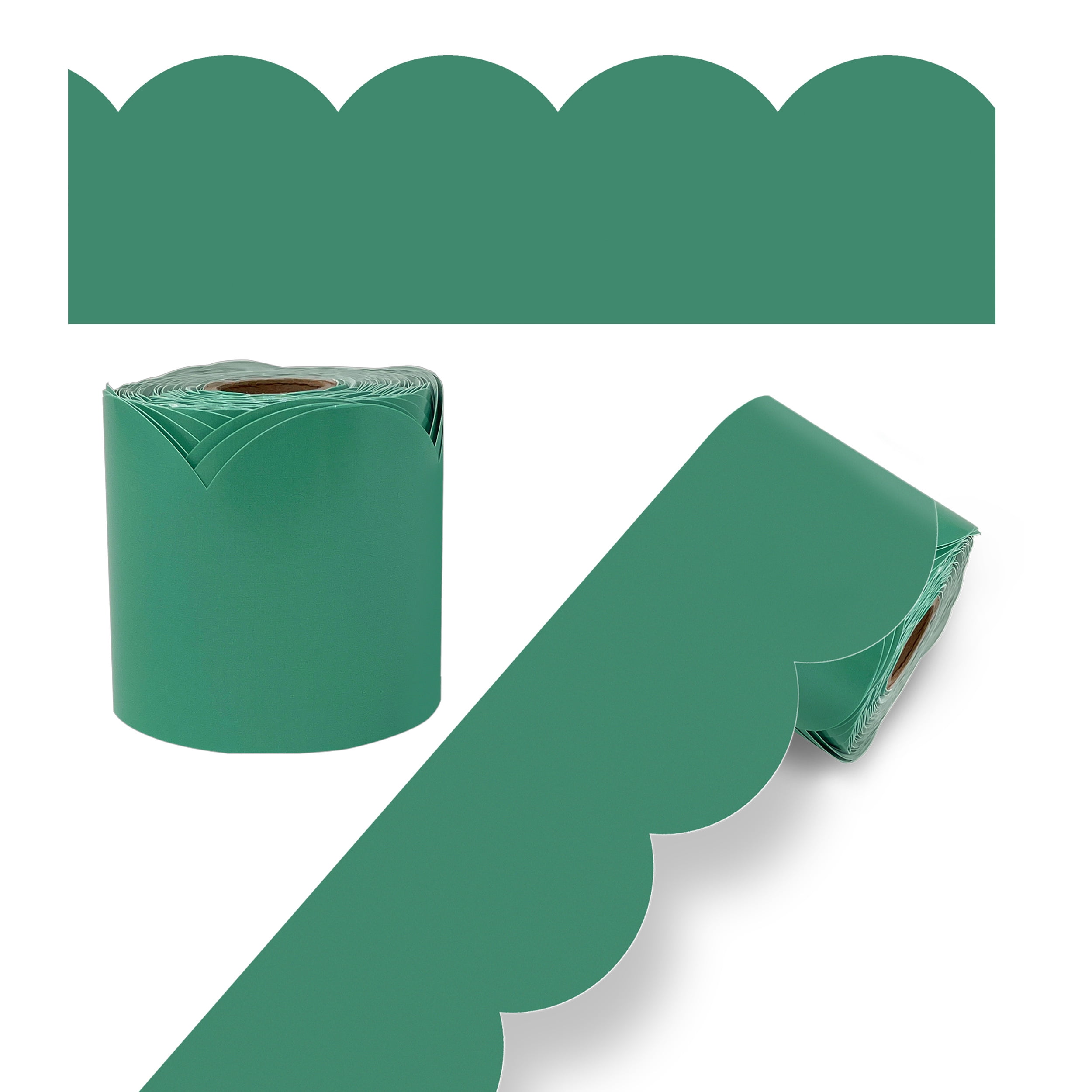 Carson Dellosa 65' Jade Green Rolled Scalloped Bulletin Board Borders ...