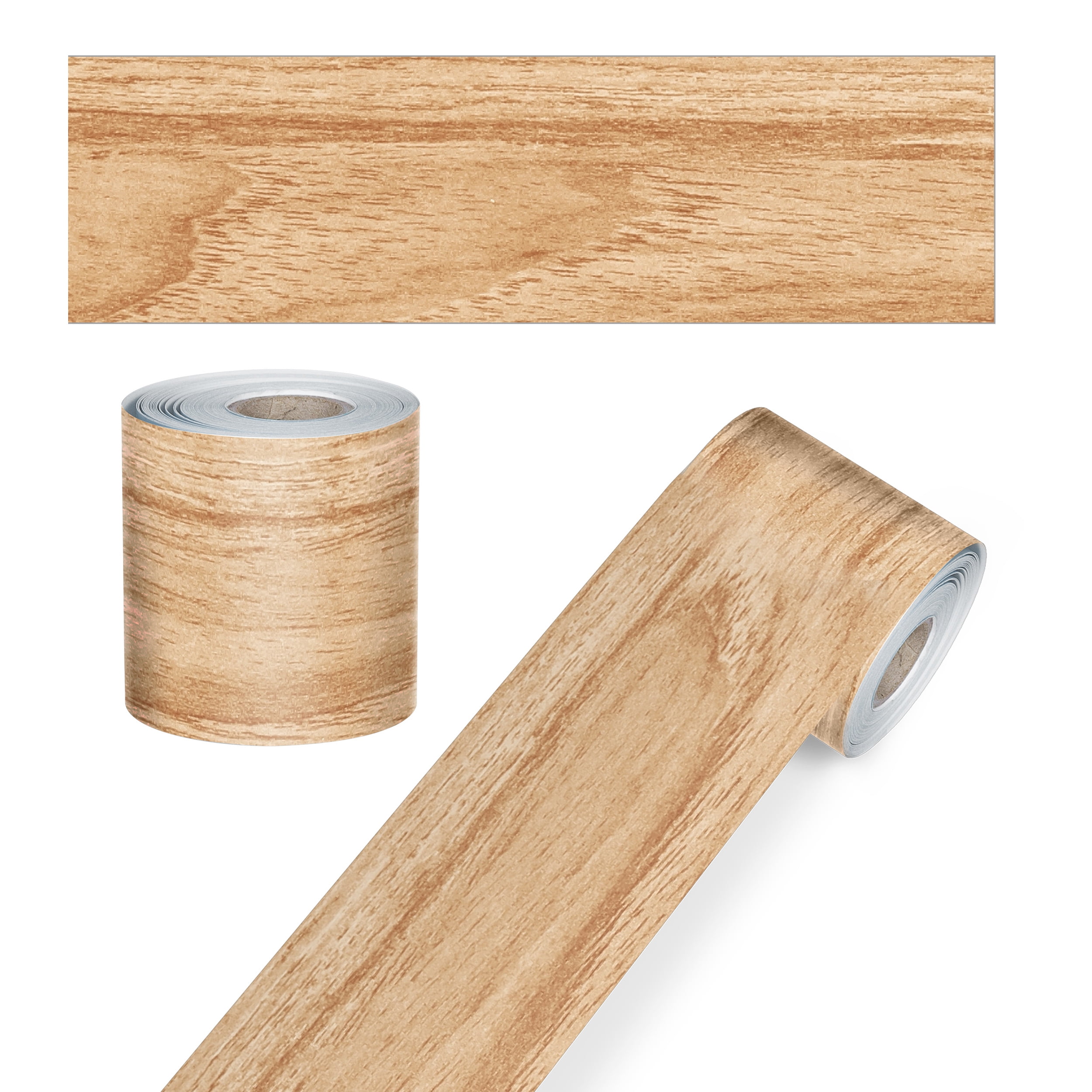 Carson Dellosa 65' Light Wood Grain Rolled Straight Bulletin Board ...
