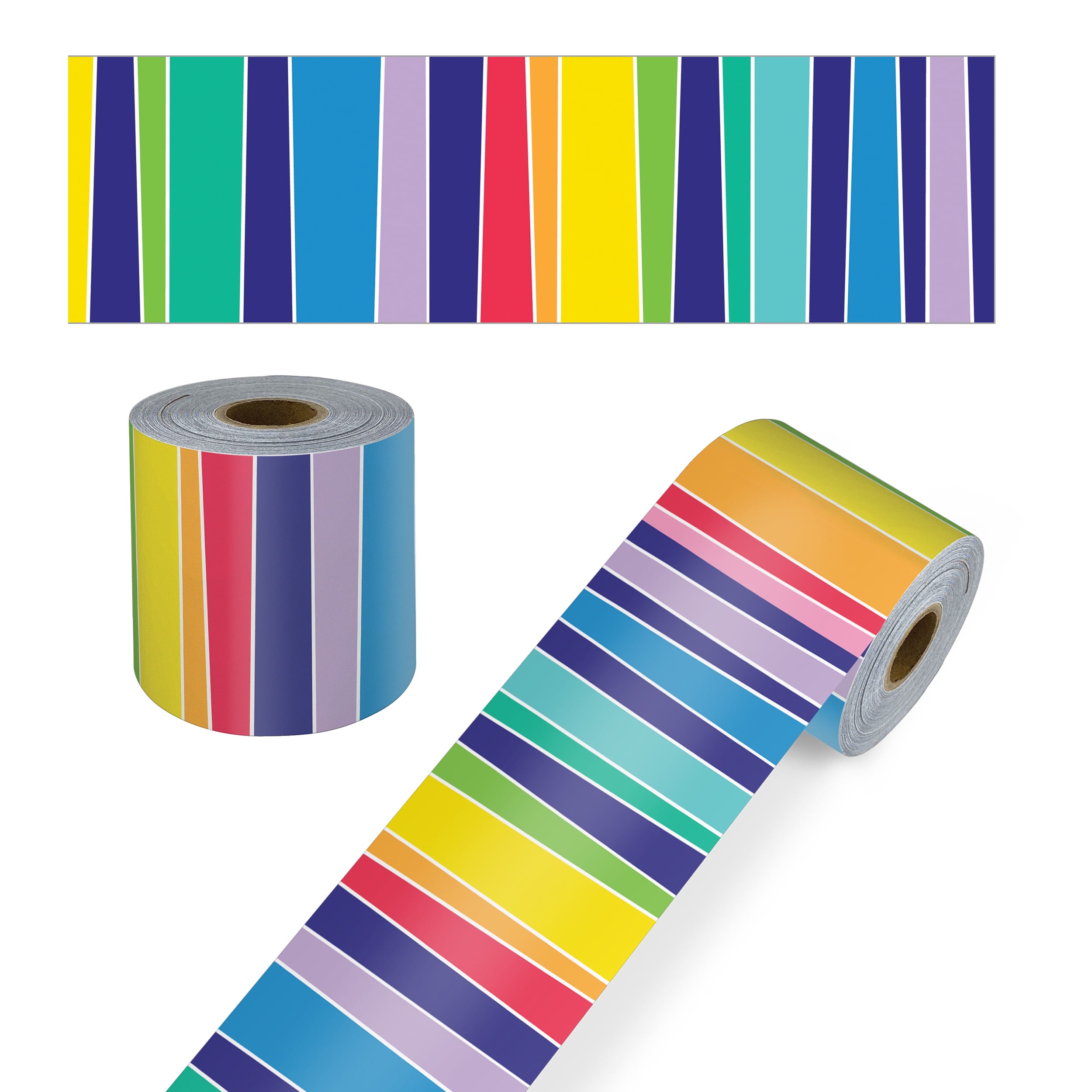 Carson Dellosa 65' Rainbow Rolled Straight Bulletin Board Borders (1 ...