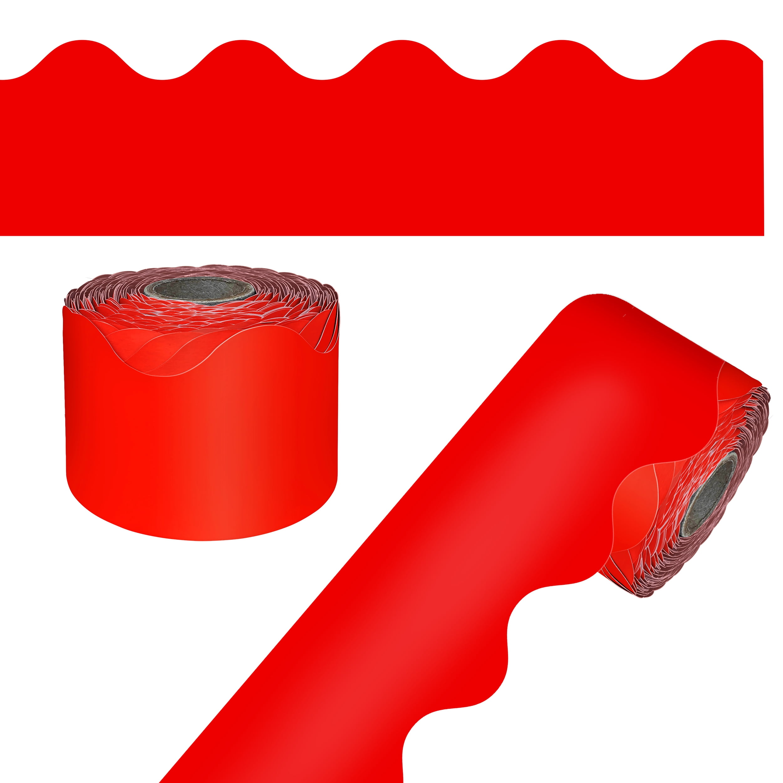 Carson Dellosa 65' Red Rolled Scalloped Bulletin Board Borders (1 roll ...
