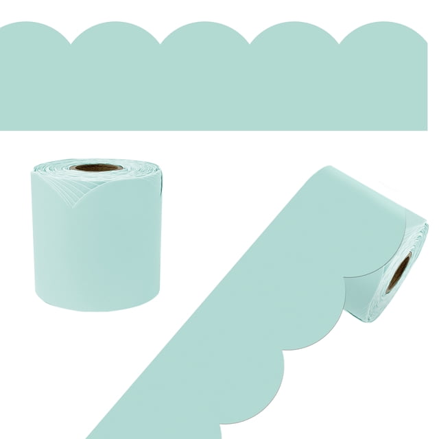 Carson Dellosa 65' Sea Glass Green Rolled Scalloped Bulletin Board ...