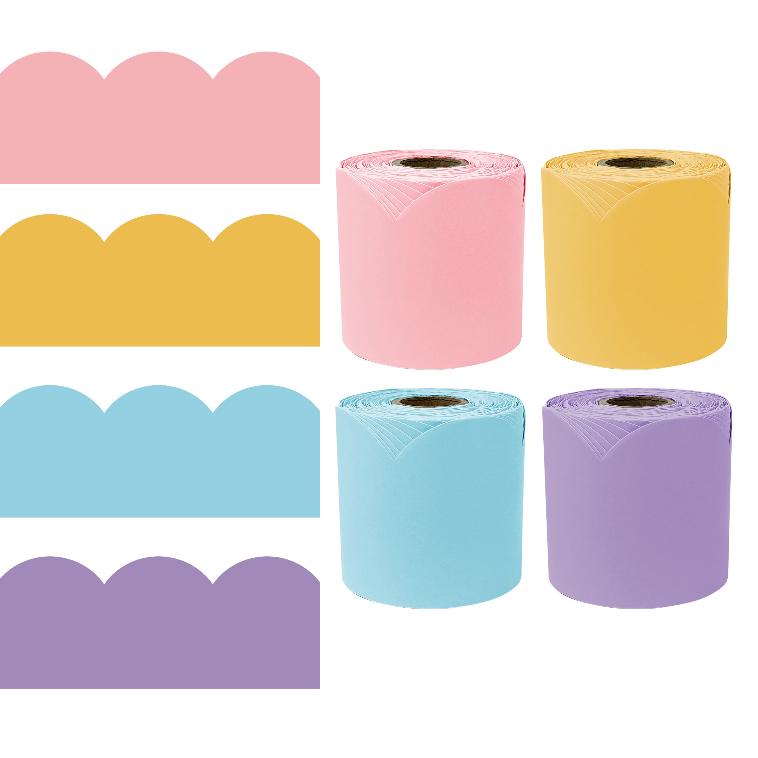 Carson Dellosa 65' Spring Pastel 4 Pack Rolled Bulletin Board Border ...