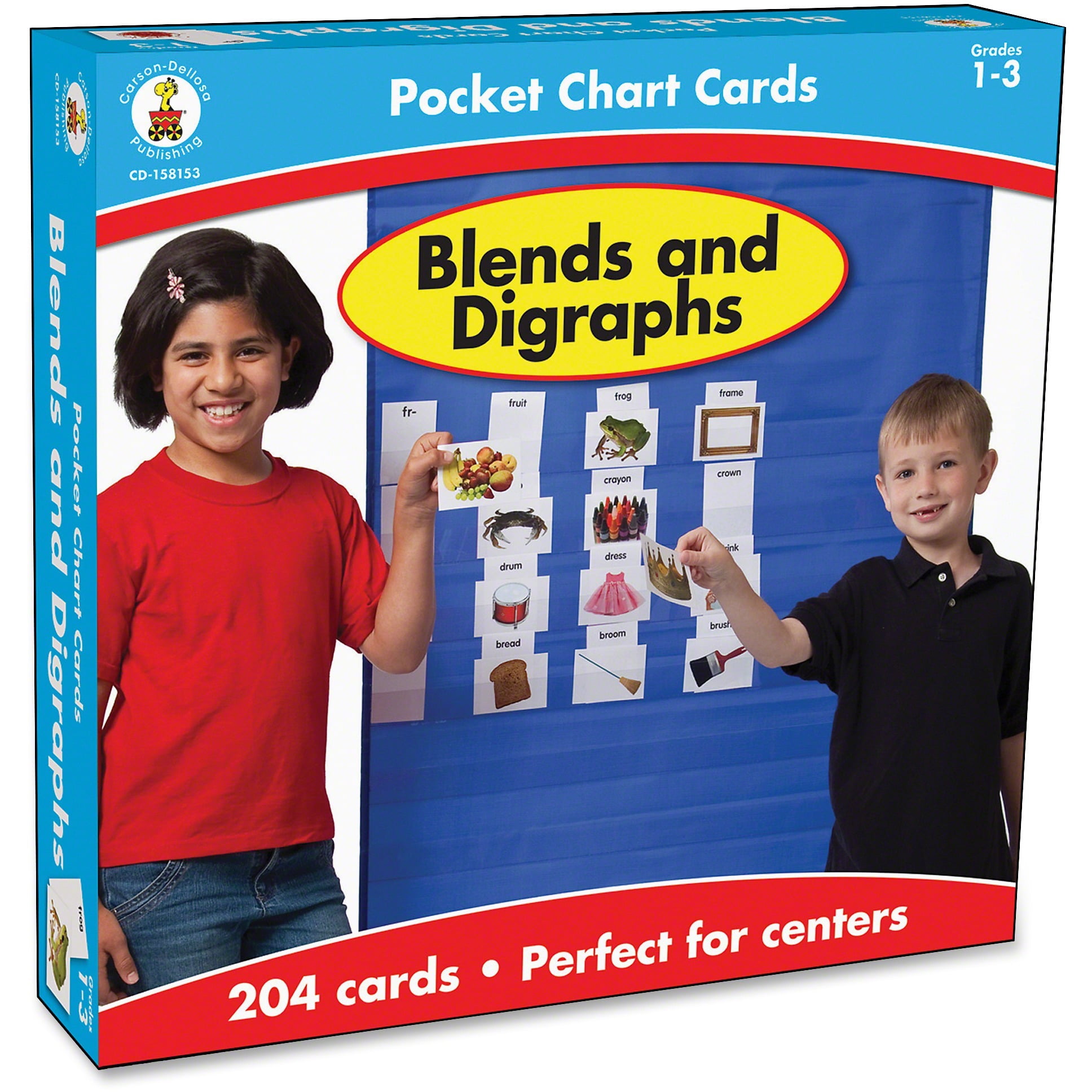 Carson-Dellosa Blends/Digraphs Pocket Chart Cards Set - Walmart.com