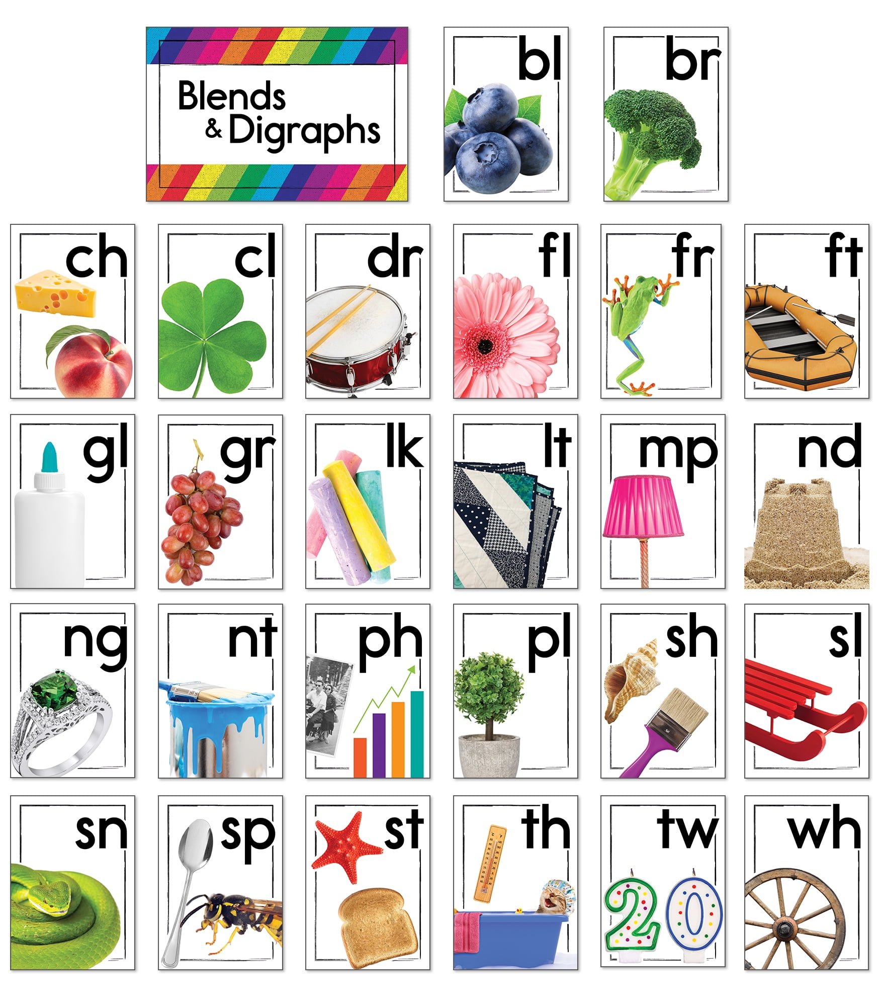 Carson Dellosa Blends and Digraphs Bulletin Board Set (35 pieces) Grade ...
