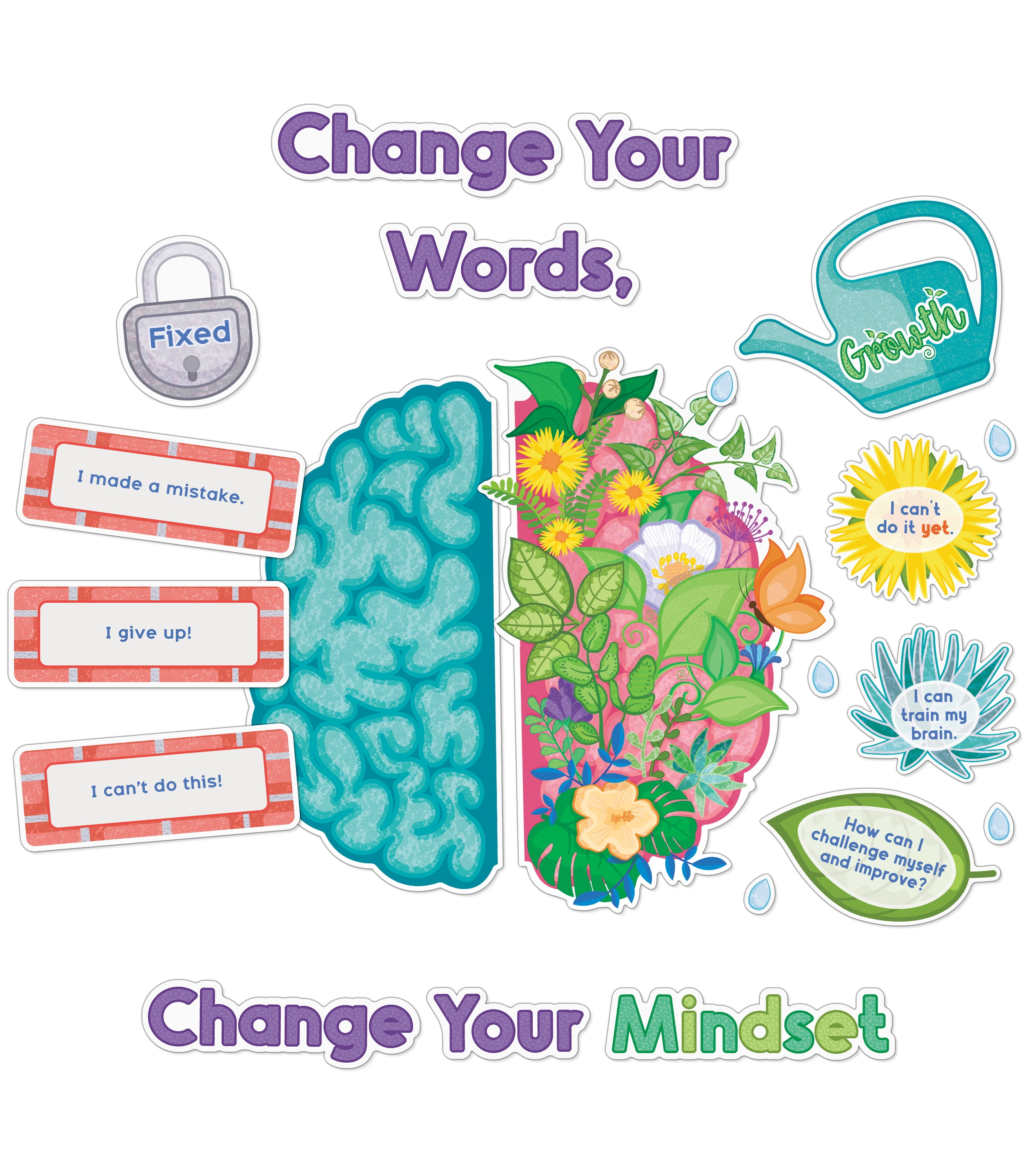 Carson Dellosa Bloom with a Growth Mindset Bulletin Board Set (47 ...