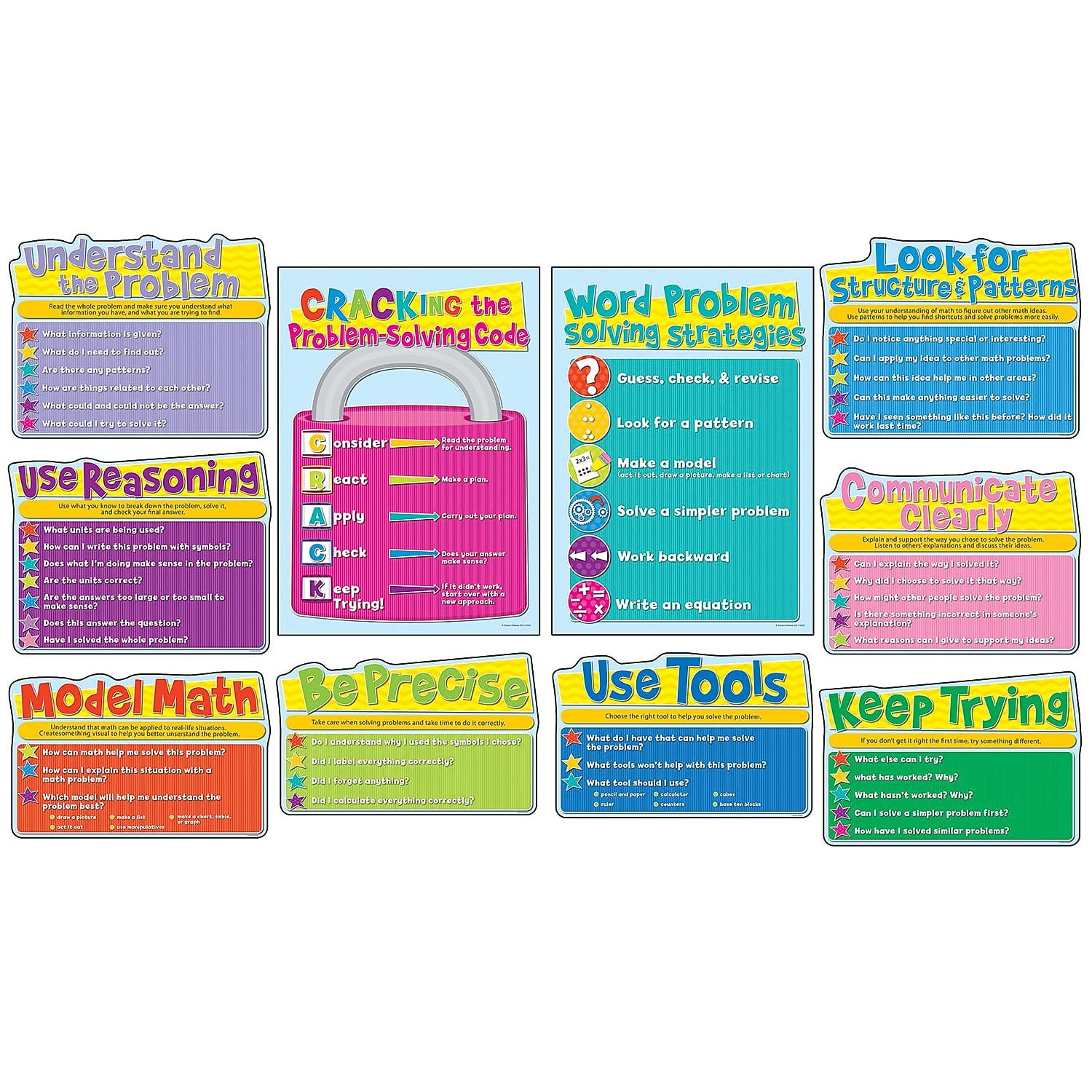 Carson Dellosa CD-110252 Common Core Math Strategies Bulletin Board Set ...
