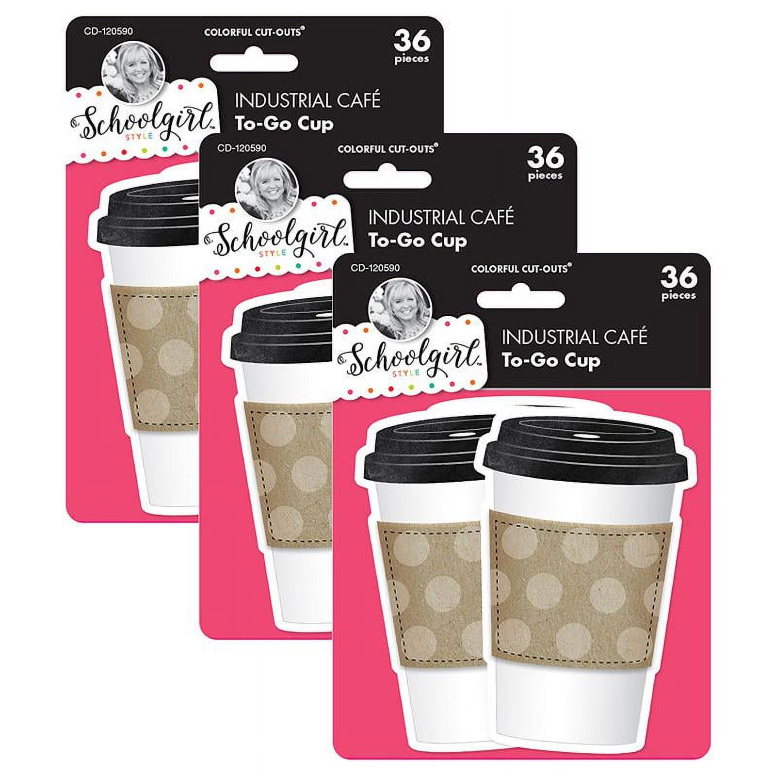 Carson Dellosa CD-120590-3 Industrial Cafe To-Go Cup Cut-Outs - 3 per ...