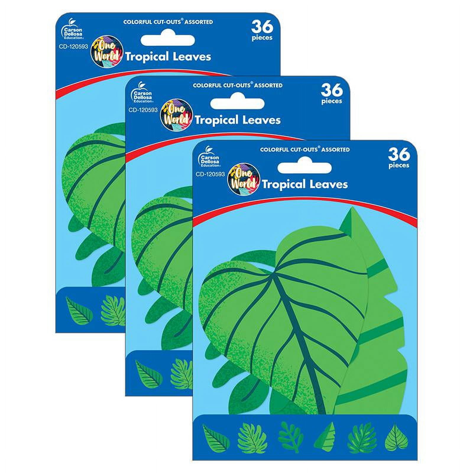 Carson Dellosa Education One World Tropical Leaves Cut-Outs, 108 Pieces ...