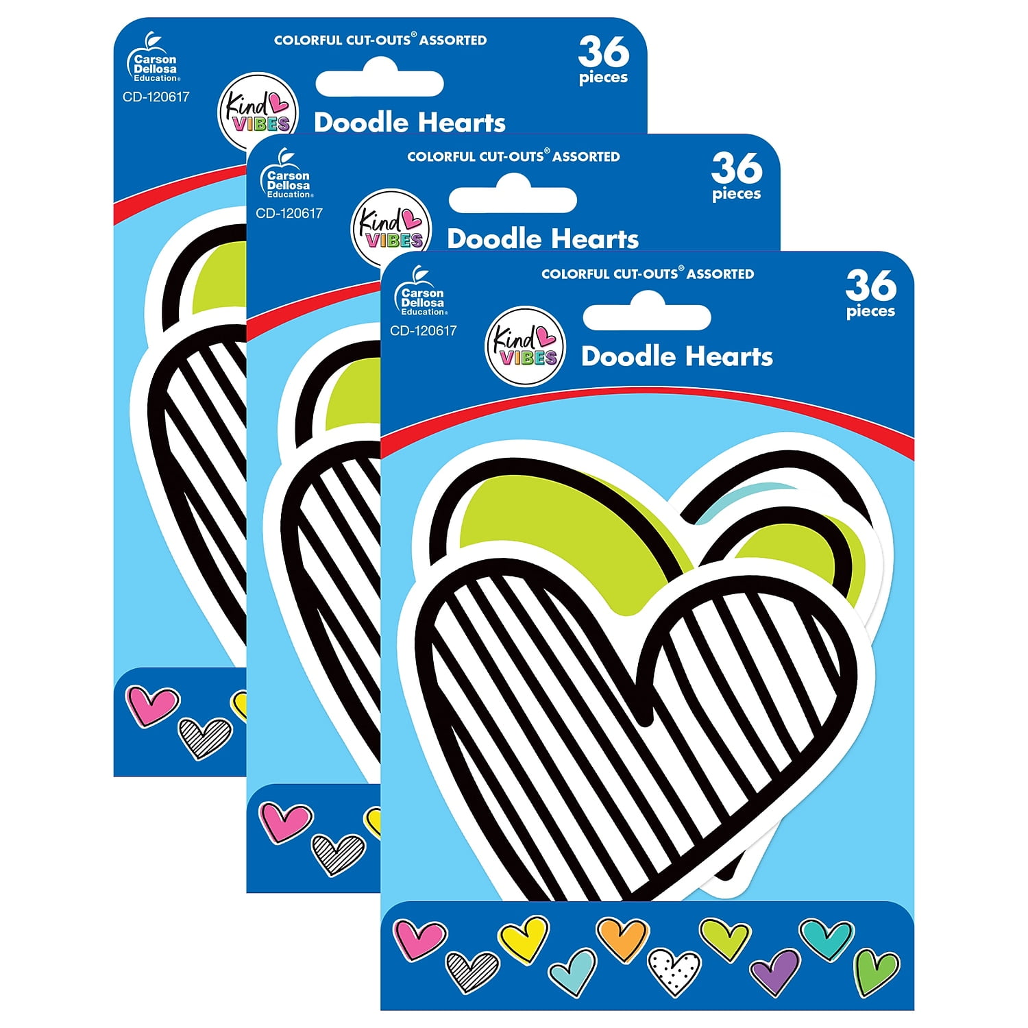 Carson-Dellosa Carson Dellosa Education Kind Vibes Doodle Hearts Cut ...