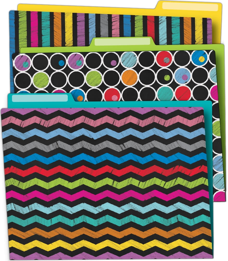Carson Dellosa Chalkboard Decorative File Folders, 11.75" x 9.5" Multi ...