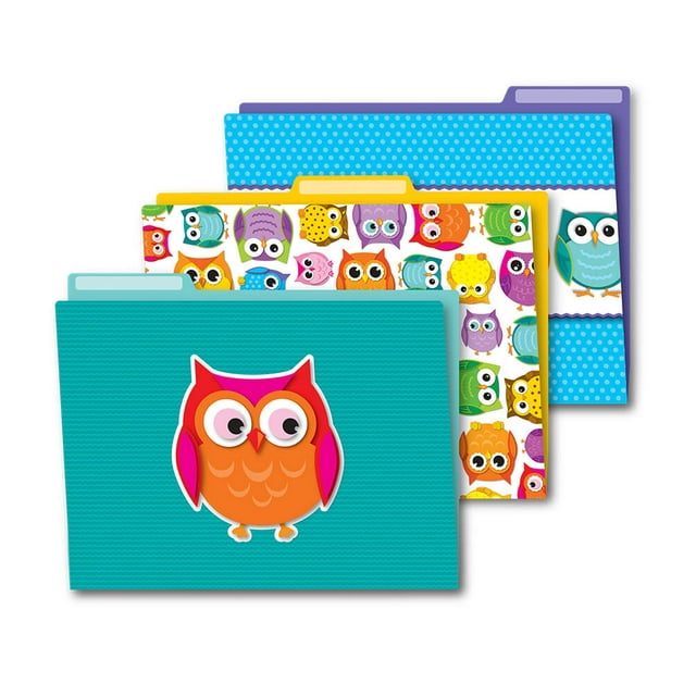 Carson Dellosa Colorful Owls File Folders 6 Folders