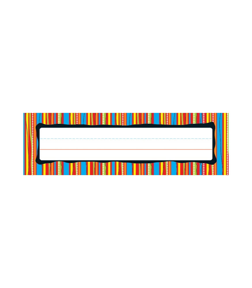 Carson Dellosa Colorful Stripes Name Plates (36 desk nameplates ...