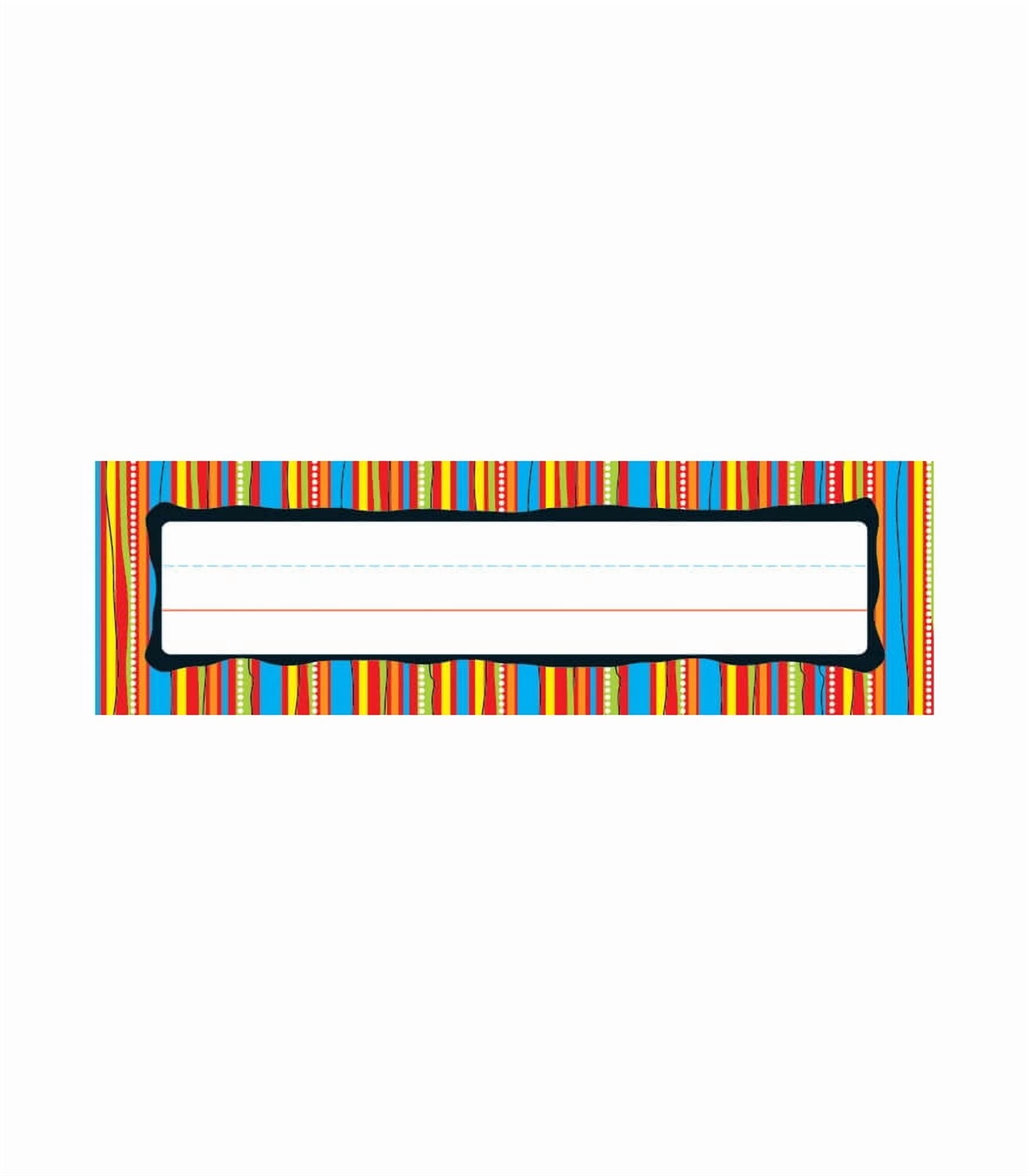 Carson Dellosa Colorful Stripes Name Plates (36 desk nameplates ...