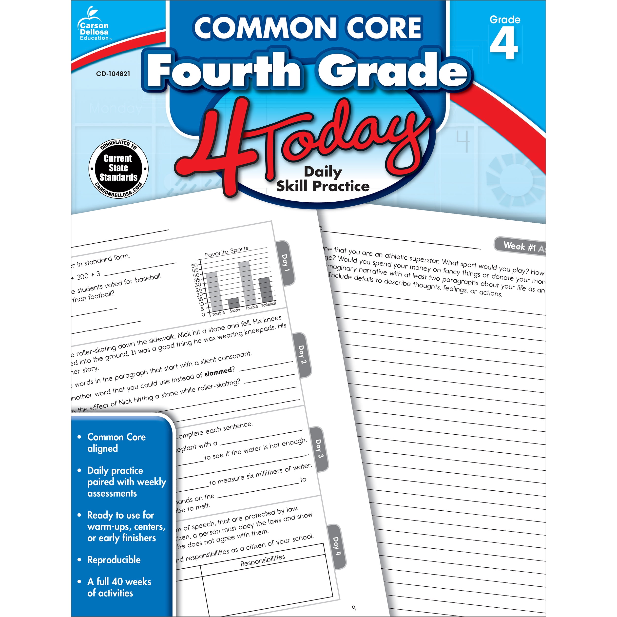 Carson Dellosa Common Core 4 Today Common Core Fourth Grade 4 Today ...