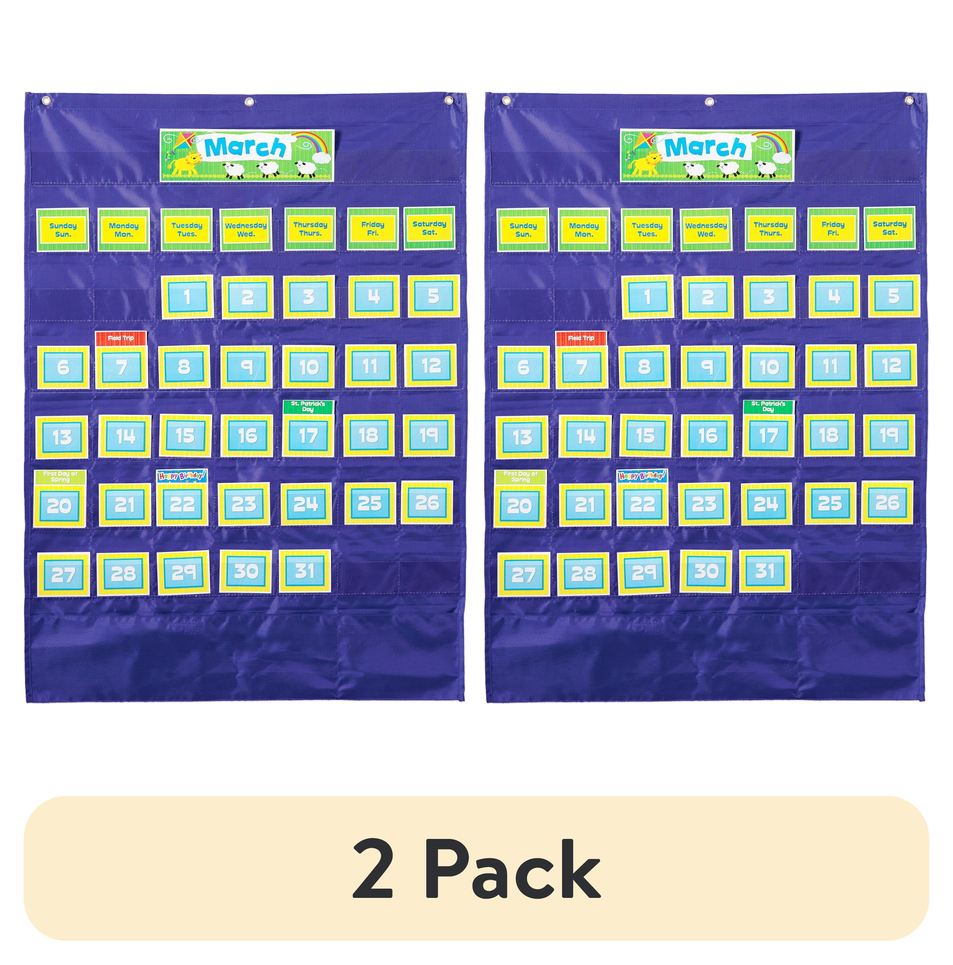 (2 pack) Carson Dellosa Deluxe Calendar Pocket Chart (101 items; 1 ...