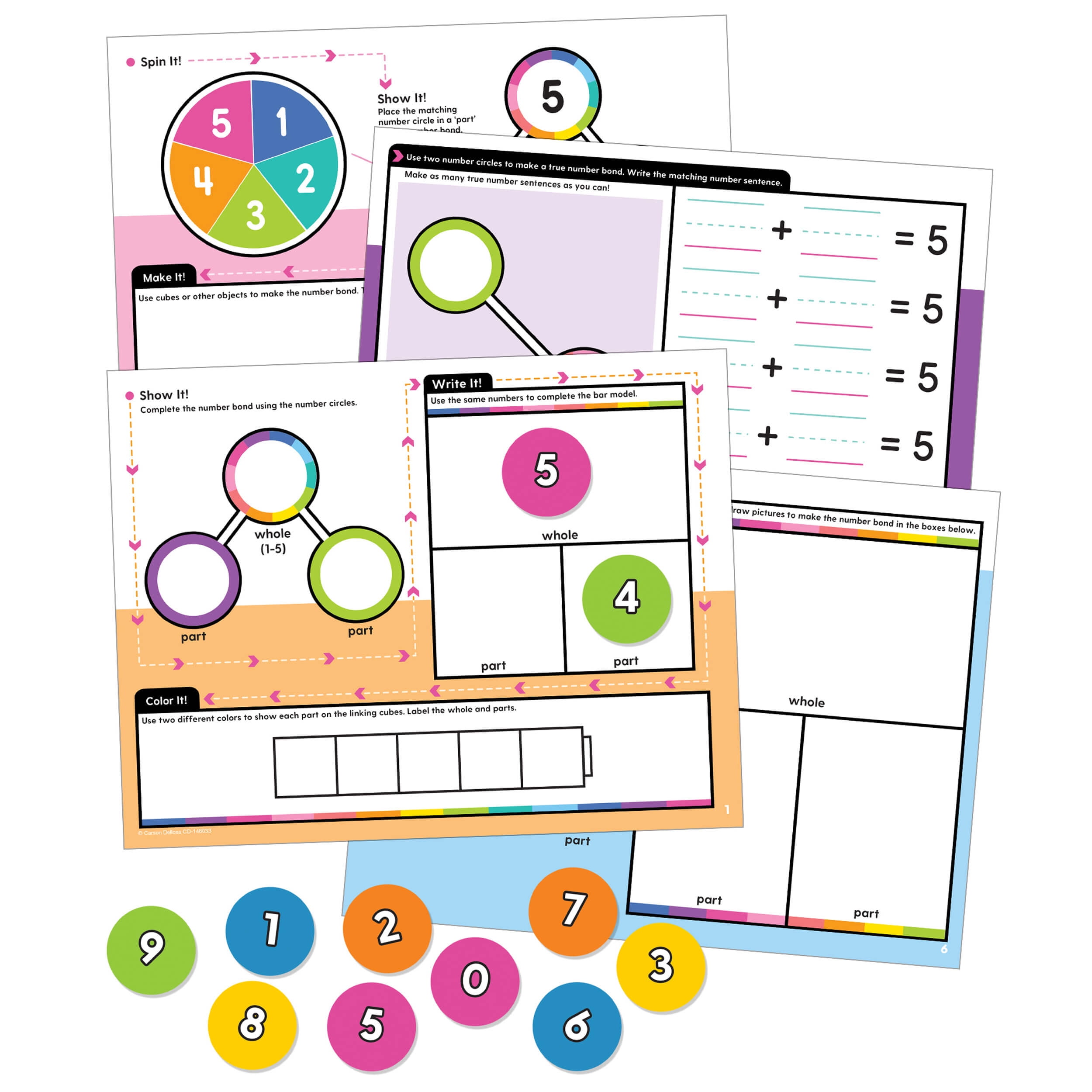 Carson Dellosa Edu-Clings Silicone Center: Number Bonds Math ...