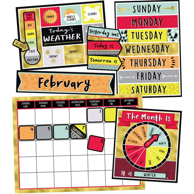 Carson Dellosa Education Aim High Calendar Bulletin Board Set (86 ...