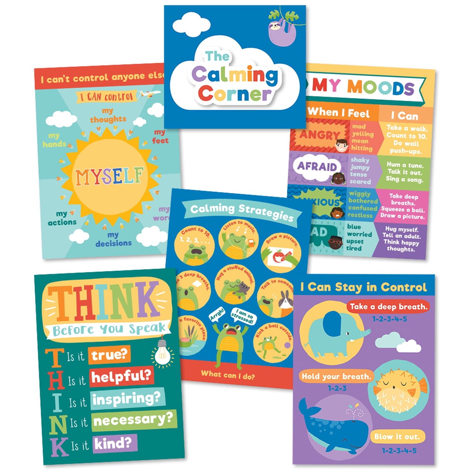 Carson Dellosa Education Calming Strategies Chart Set, 7 Pieces ...