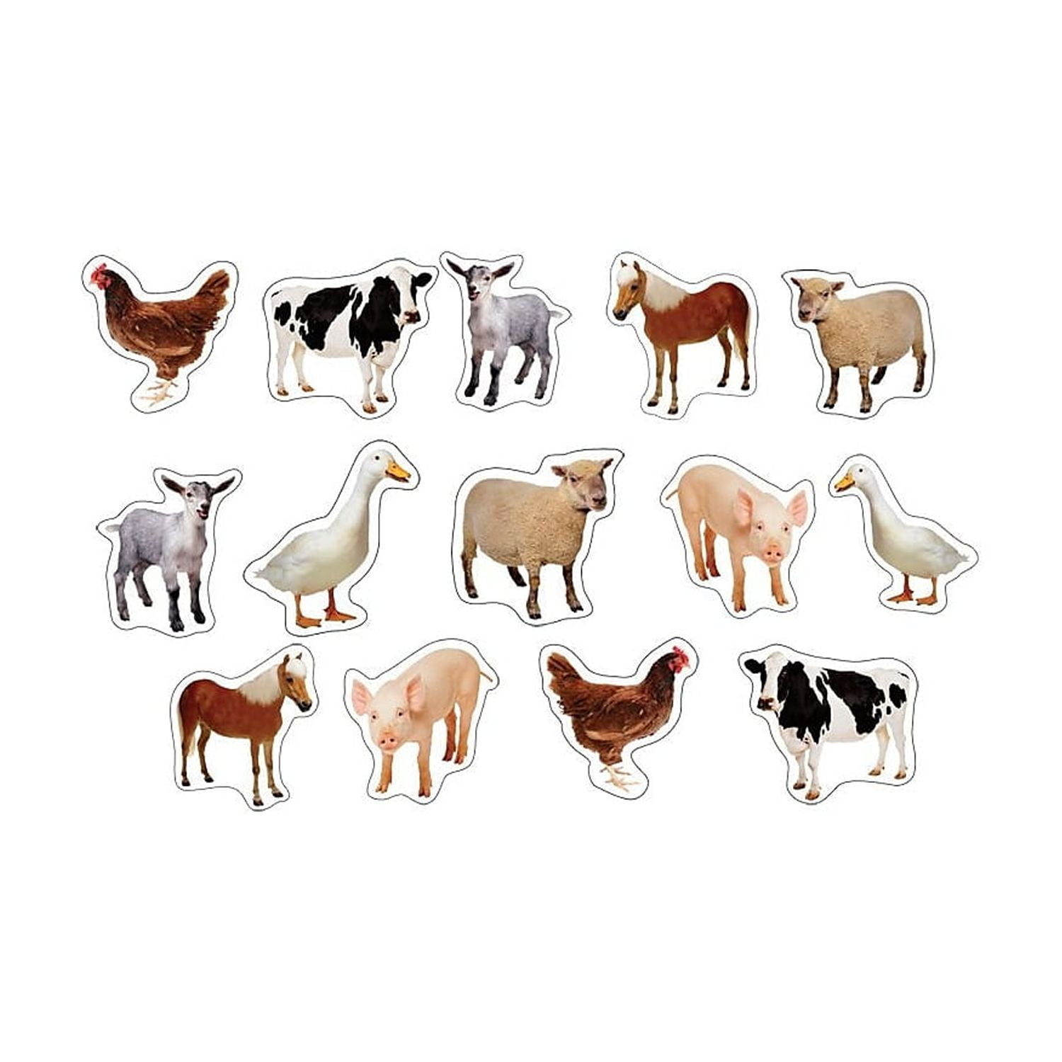 CARSON-DELLOSA Farm Animals: Photographic Shape Stickers 168013 ...