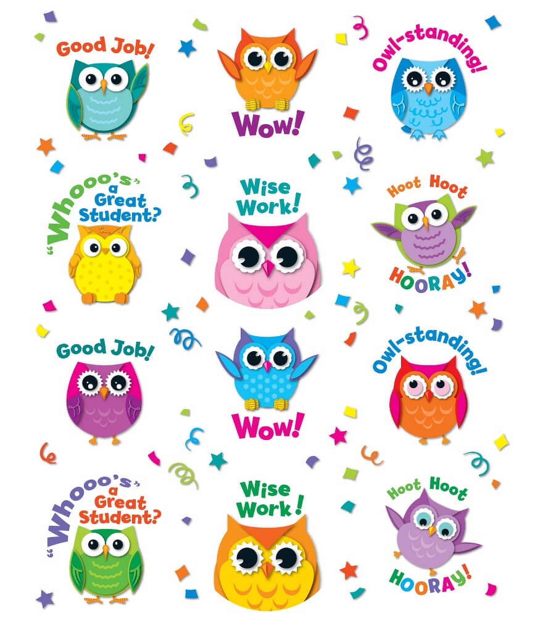 Carson Dellosa Education Colorful Owl Motivators Motivational Stickers ...