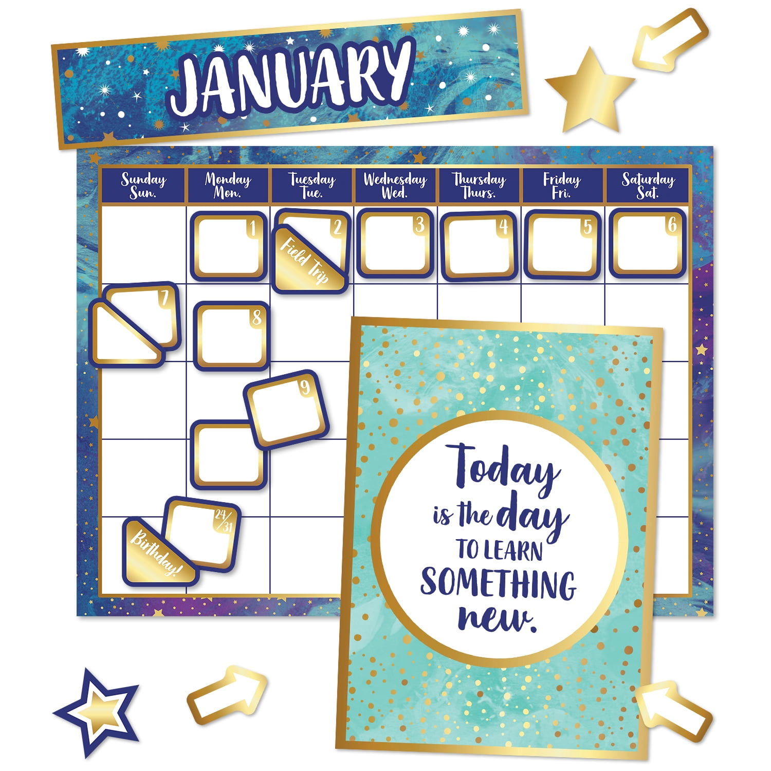 Carson Dellosa Education Galaxy Calendar Bulletin Board Set (80 ...