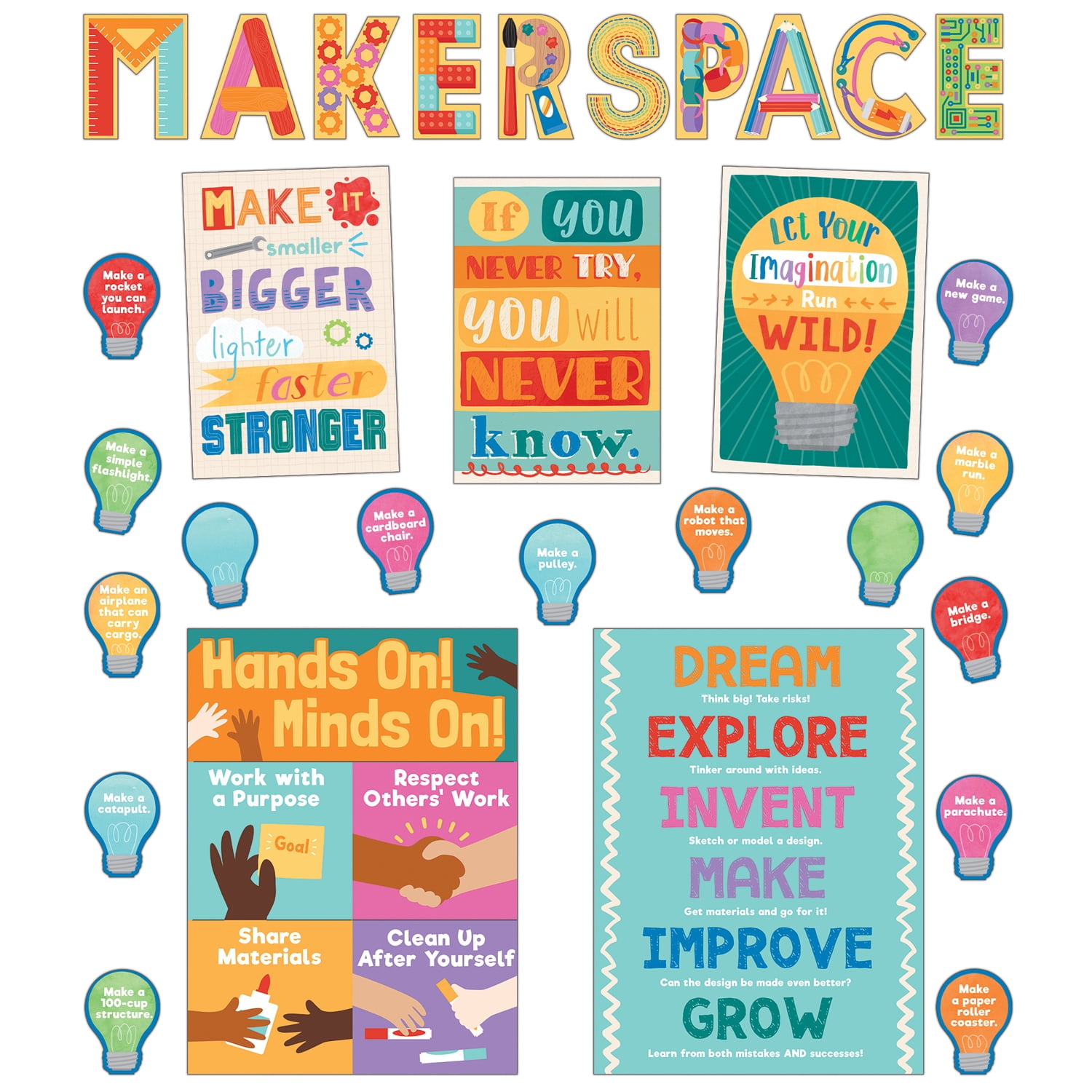 Carson Dellosa Education Makerspace Bulletin Board Set, 33 Pieces ...