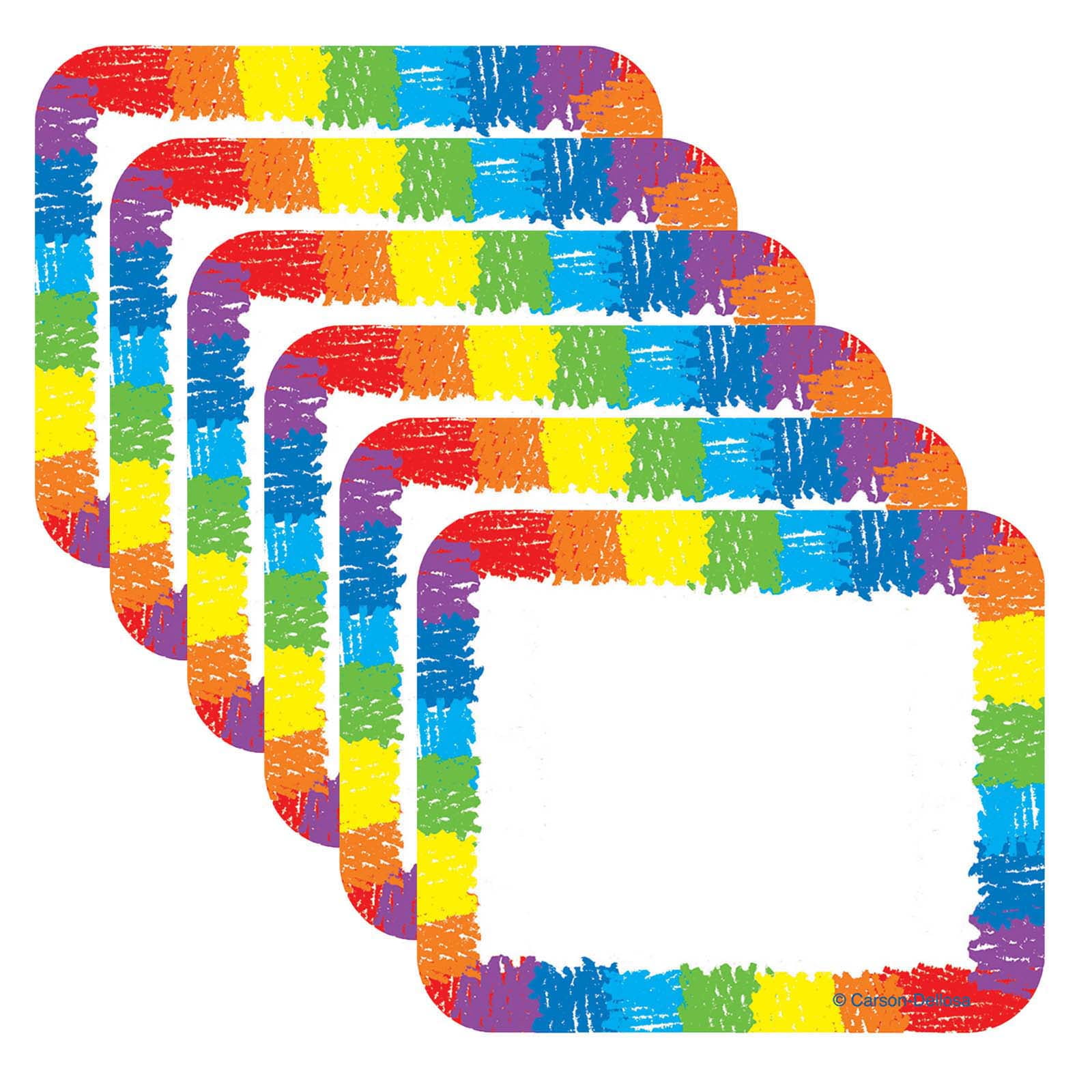 Carson Dellosa Education Name Tags, Rainbow: Kid-Drawn, 40 Per Pack, 6 ...