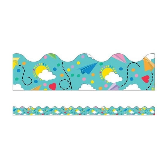 Carson Dellosa Education Paper Airplanes Scalloped Border, 39 Feet Per ...