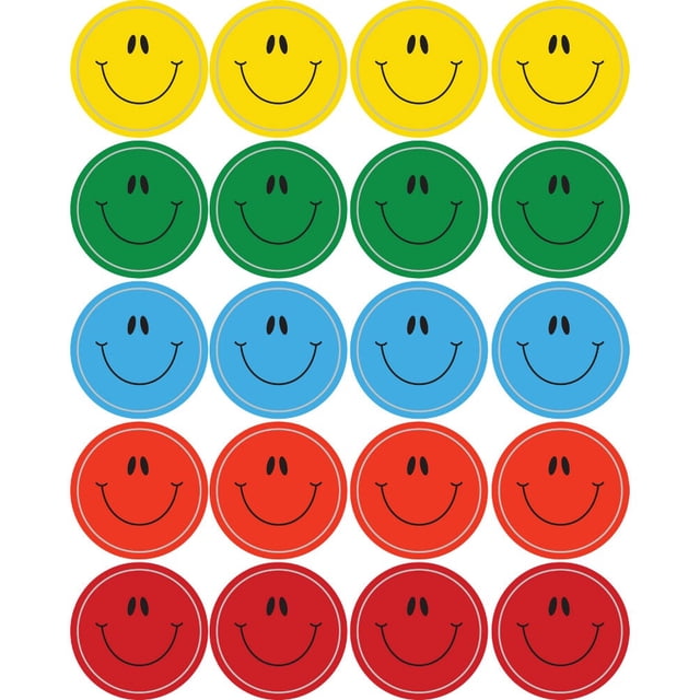 Carson Dellosa Education Smiley Faces, Multicolor Shape Stickers (120 ...