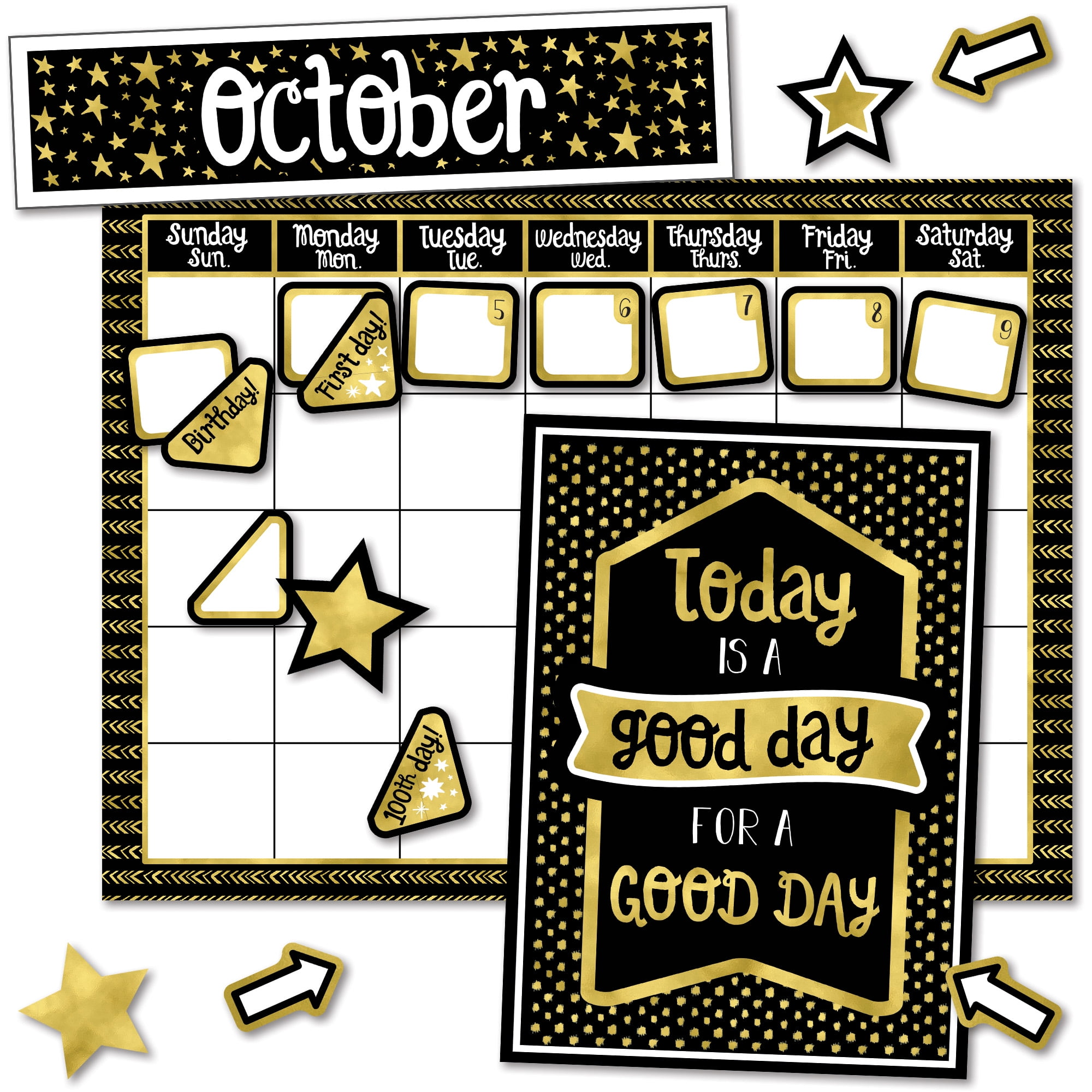 Carson Dellosa Sparkle + Shine Calendar Bulletin Board Set (80 pieces ...