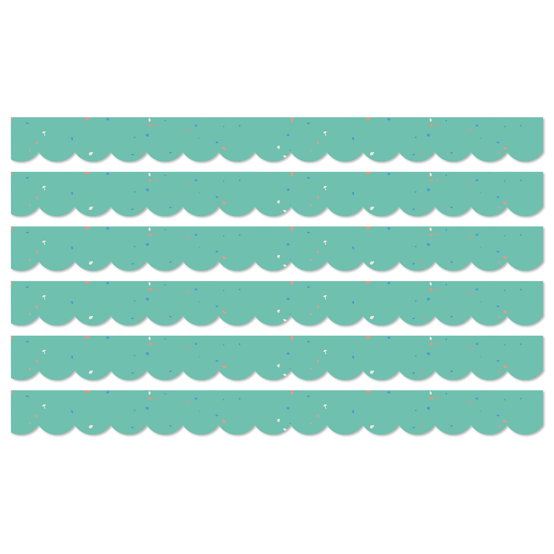 Carson Dellosa Education We Belong Speckled Teal Scalloped Borders Per ...