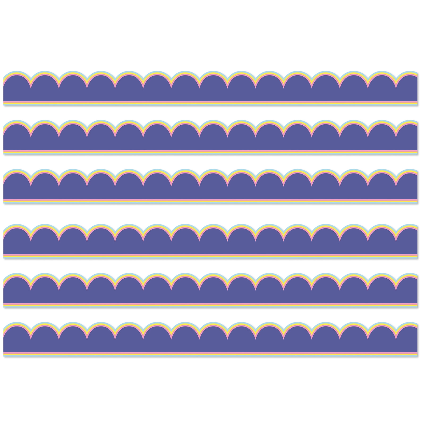 Carson Dellosa Education We Stick Together Pop of Purple Scalloped ...