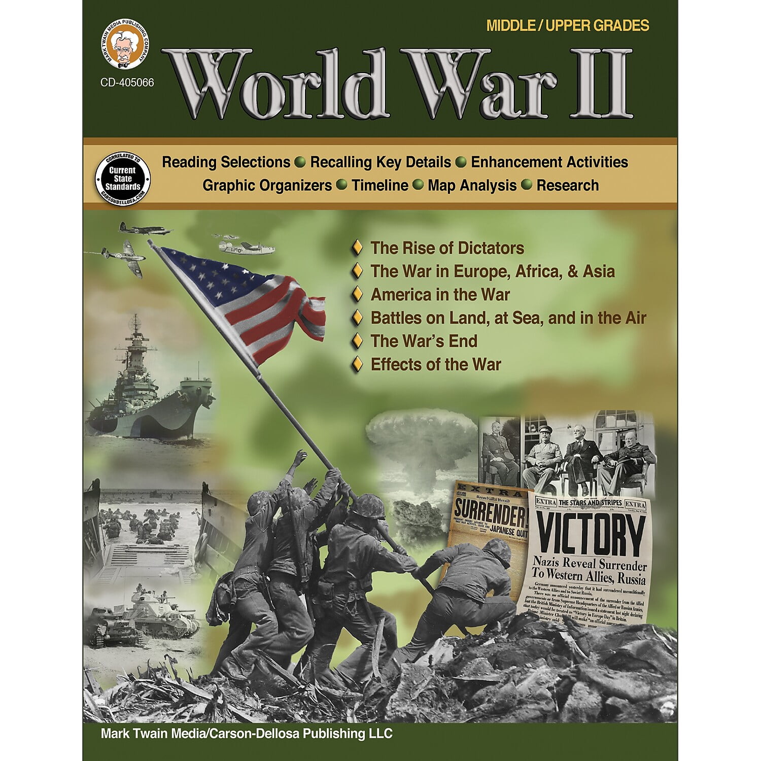 Carson Dellosa Education World War II Workbook for Grades 6-12, Multi ...