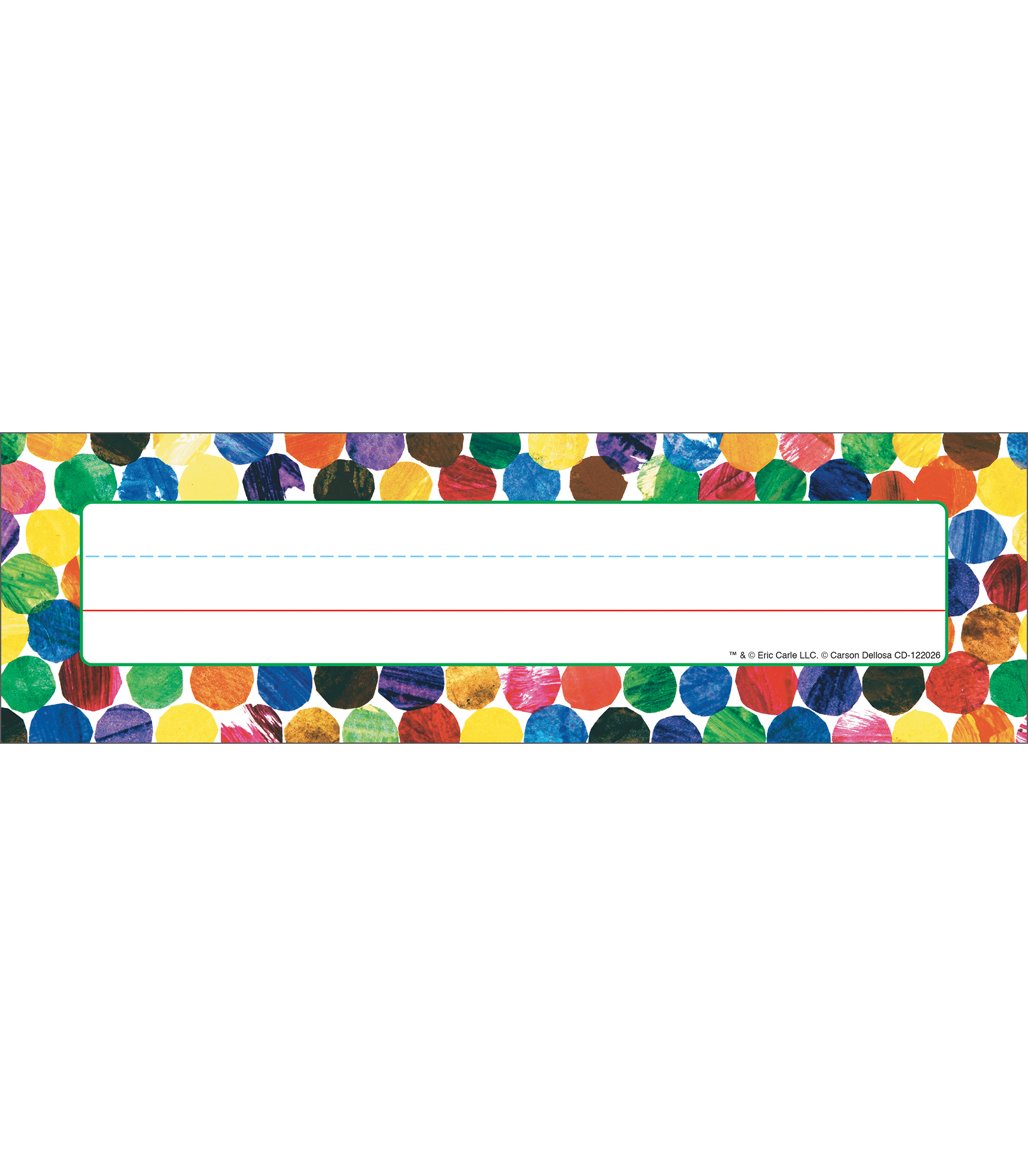 Carson Dellosa Eric Carle Dots Name Plates (36 desk nameplates ...