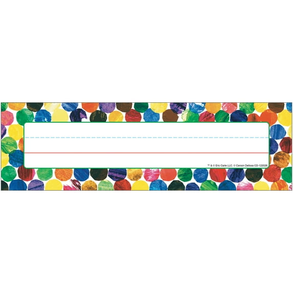 Carson Dellosa Eric Carle Dots Name Plates (36 desk nameplates ...