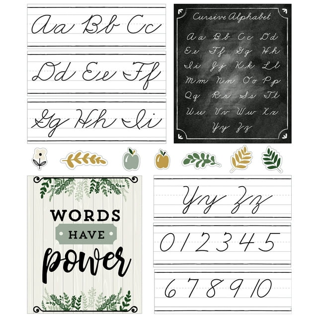 Carson Dellosa Farmhouse Alphabet Line: Cursive Bulletin Board Set (39 ...
