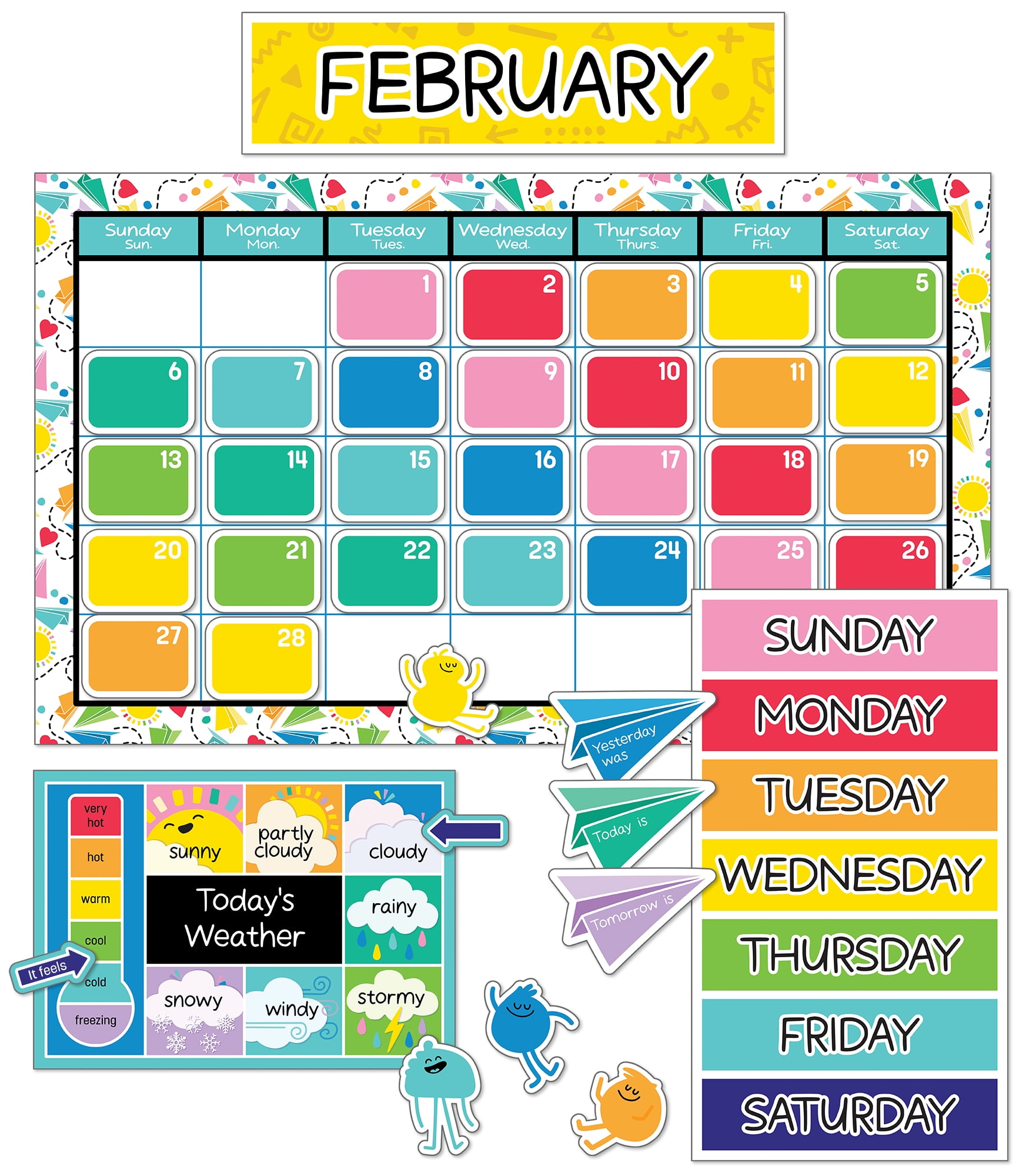 Carson Dellosa Happy Place Calendar Bulletin Board Set (139 pieces ...
