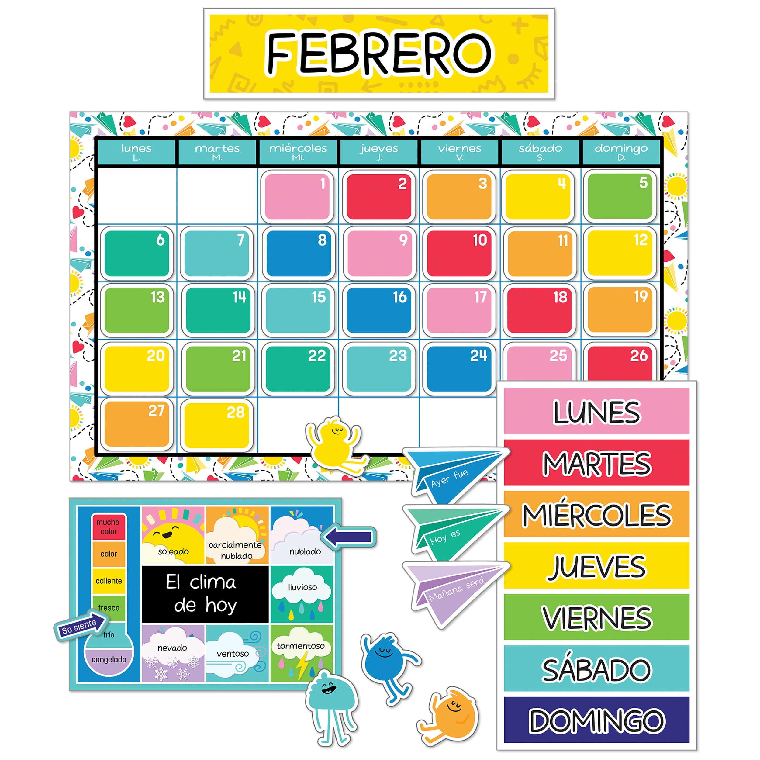 Carson Dellosa Happy Place Spanish Calendar Bulletin Board Set (138 ...