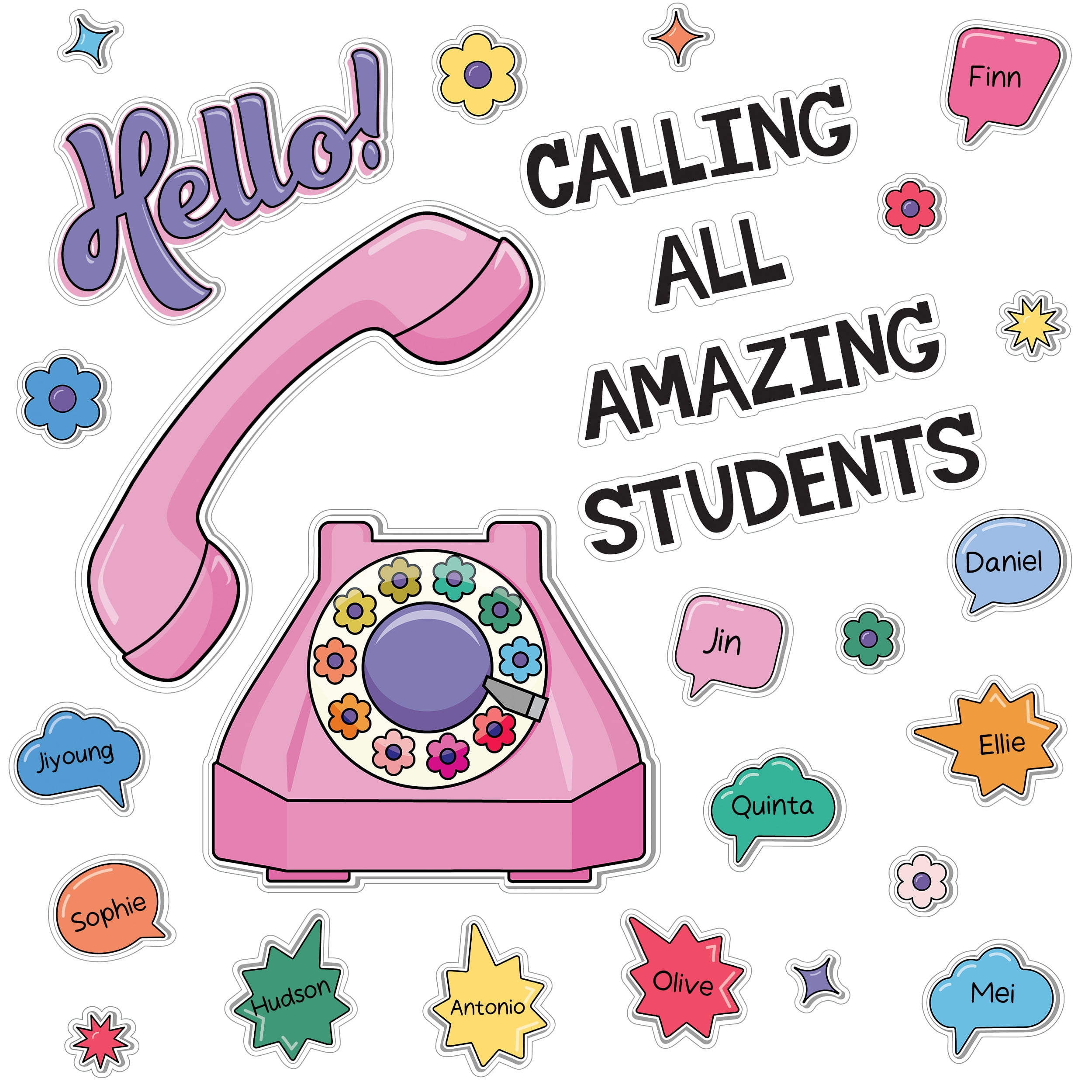 Carson Dellosa Hello! Calling All Amazing Students Bulletin Board Set ...