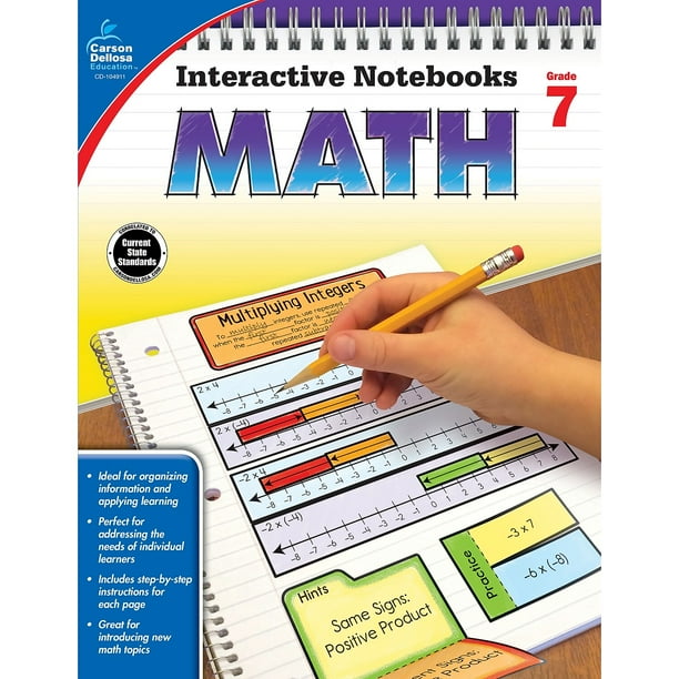Carson Dellosa Interactive Math Notebooks - Grade 7 - Walmart Business ...