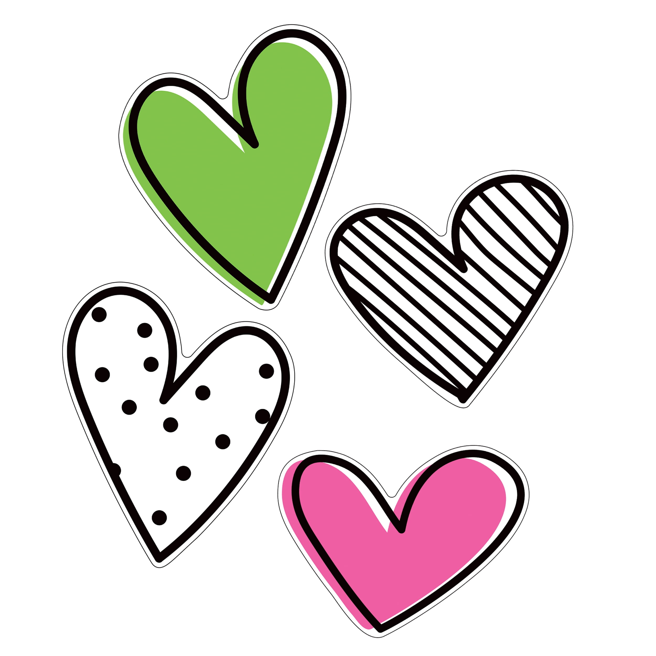Carson Dellosa Jumbo Doodle Hearts Extra Large Cutouts (12 cut-outs ...