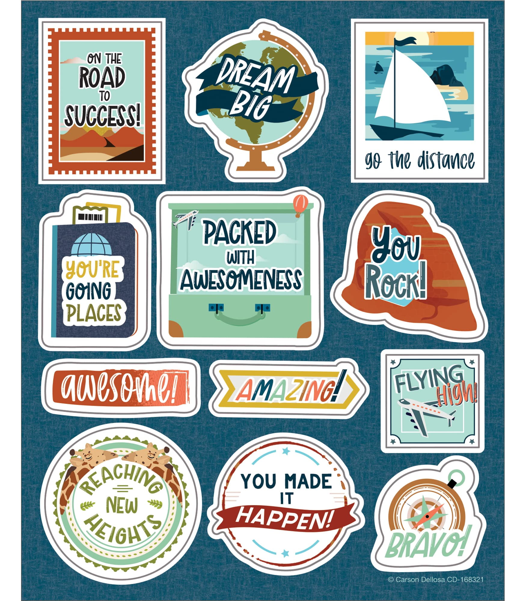 Carson Dellosa Let's Explore Motivational Sticker Pack, 72 ...