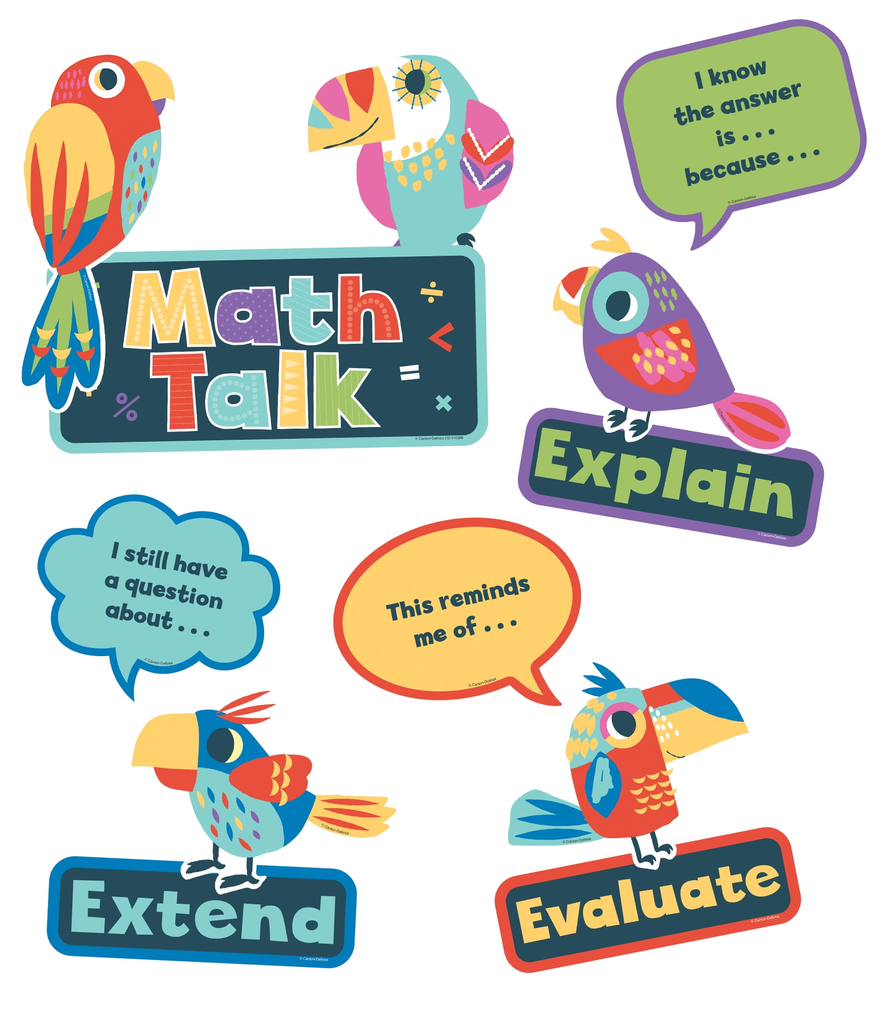 Carson Dellosa Math Talk Mini Bulletin Board Set Grade K-5 (24 pieces ...