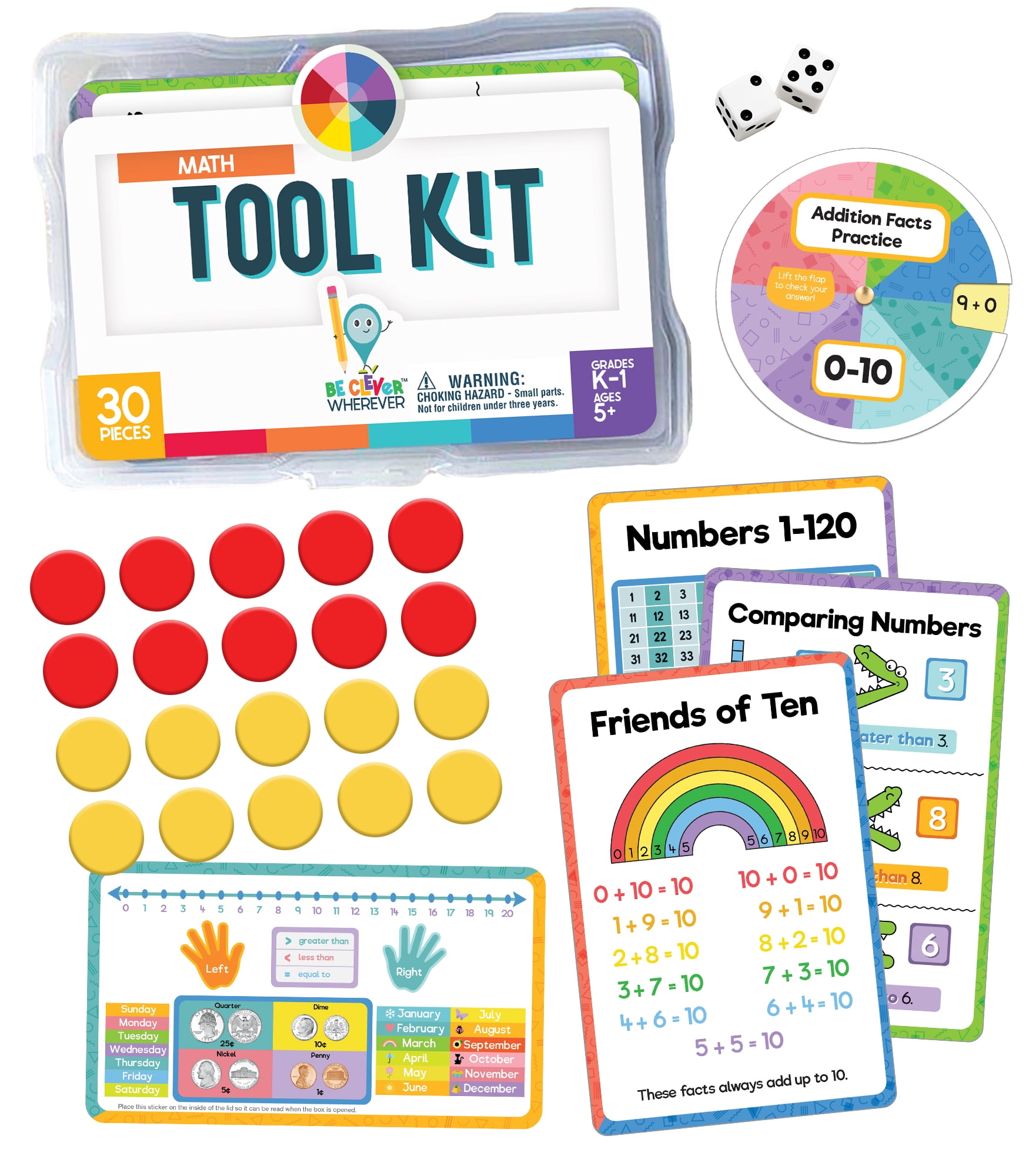 Carson Dellosa Math Tool Kit Math Manipulative (30 pieces) Grade K-1 ...
