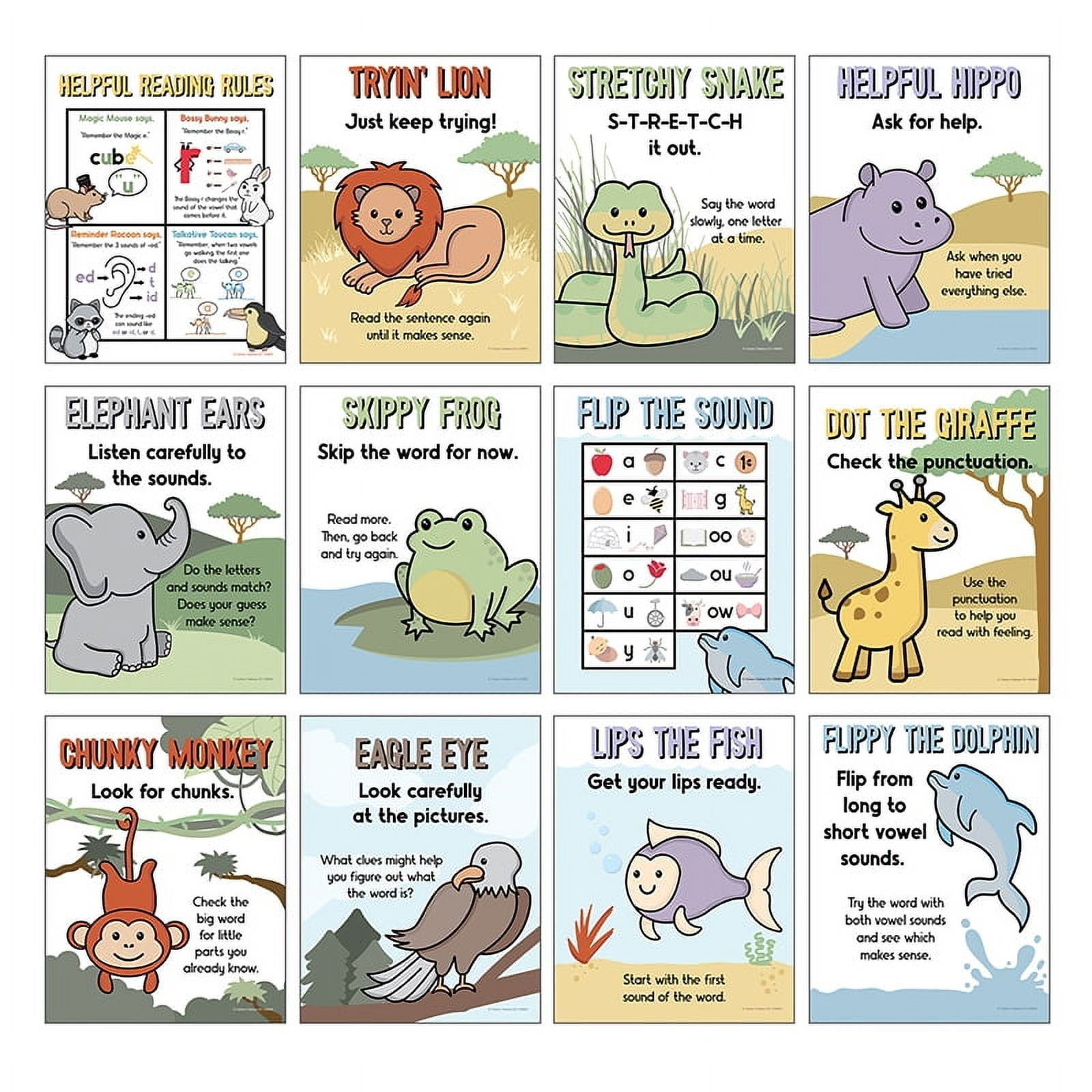 Carson Dellosa Mini Posters: Decoding Strategies Poster Set (12 mini ...