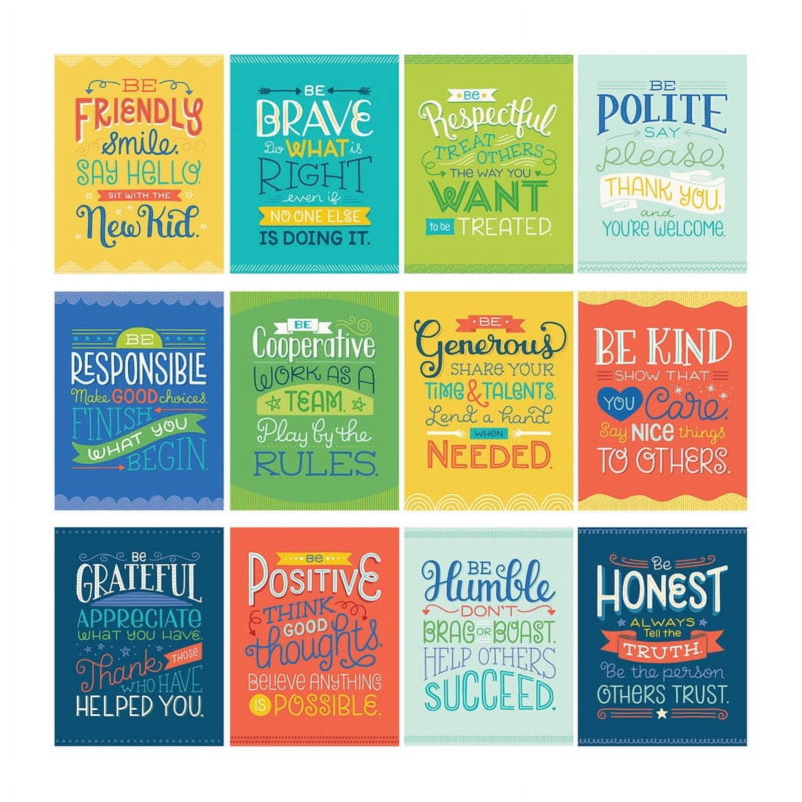 Carson Dellosa Mini Posters: Positive Character Traits Poster Set (12 ...