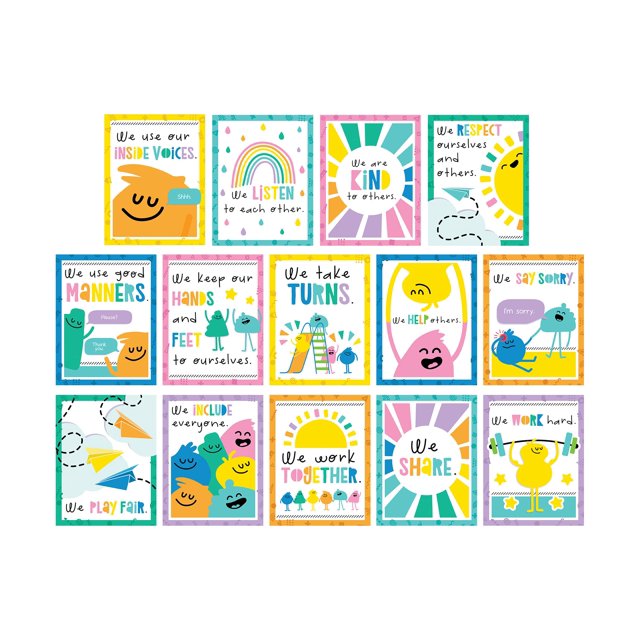 Carson Dellosa Mini Posters: Rules for a Happy Class Poster Set (14 ...