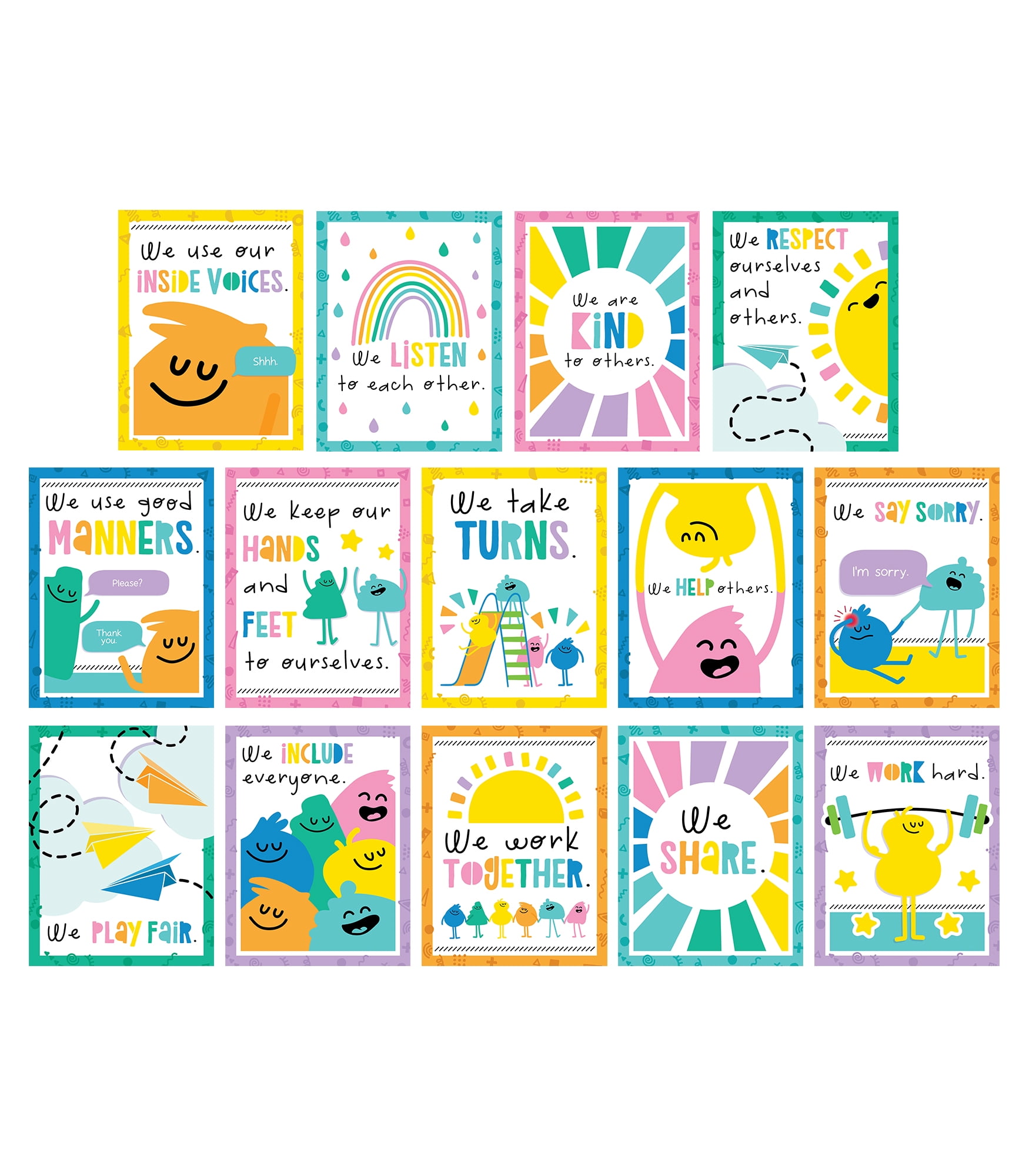 Carson Dellosa Mini Posters: Rules for a Happy Class Poster Set (14 ...